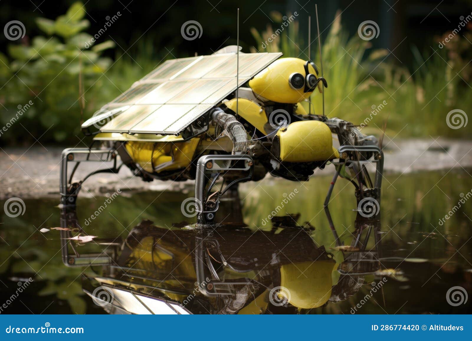 Biohybrid Robot with Solar Panels for Energy Efficiency Stock ...