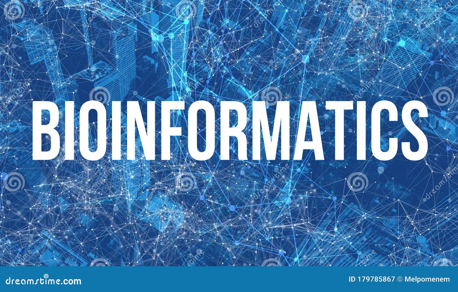 Bioinformatics Theme with Abstract Cityscape Stock Image - Image of ...