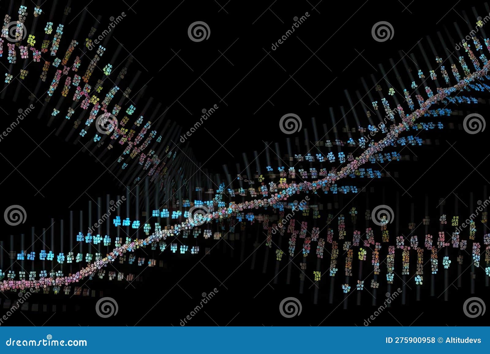 Bioinformatics Visualization Of Human Dna, With Each Strand Represented ...
