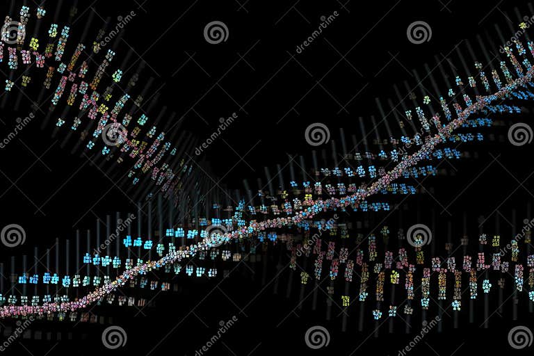 Bioinformatics Visualization of Human Dna, with Each Strand Represented ...