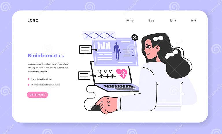 Bioinformatics Web Banner or Landing Page. it Medical Service ...