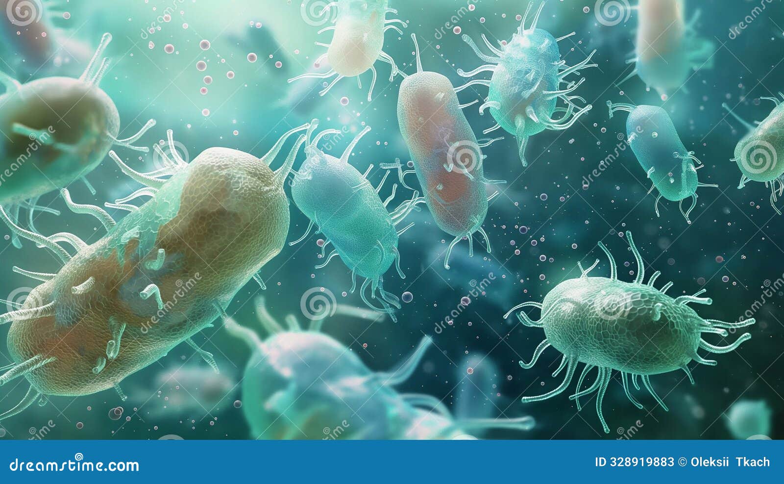 Biological Bacteria, Viruses are in a Microscopic Stock Image - Image ...