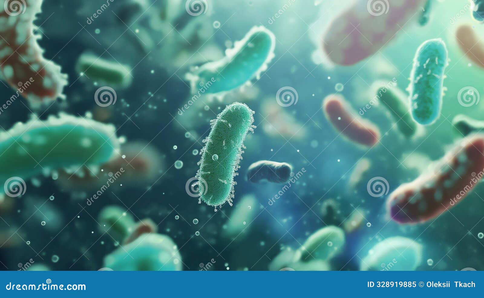 Biological Bacteria, Viruses are in a Microscopic Stock Image - Image ...