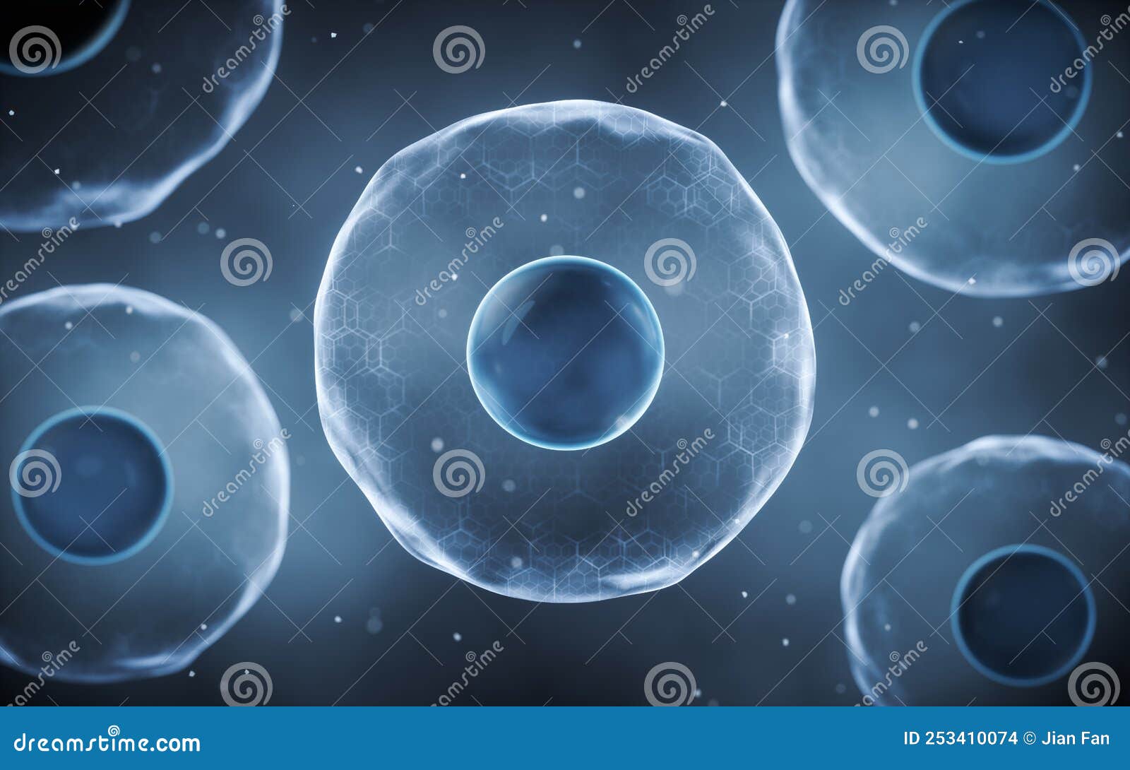 Biological Cell with Thin Film, 3d Rendering Stock Illustration ...