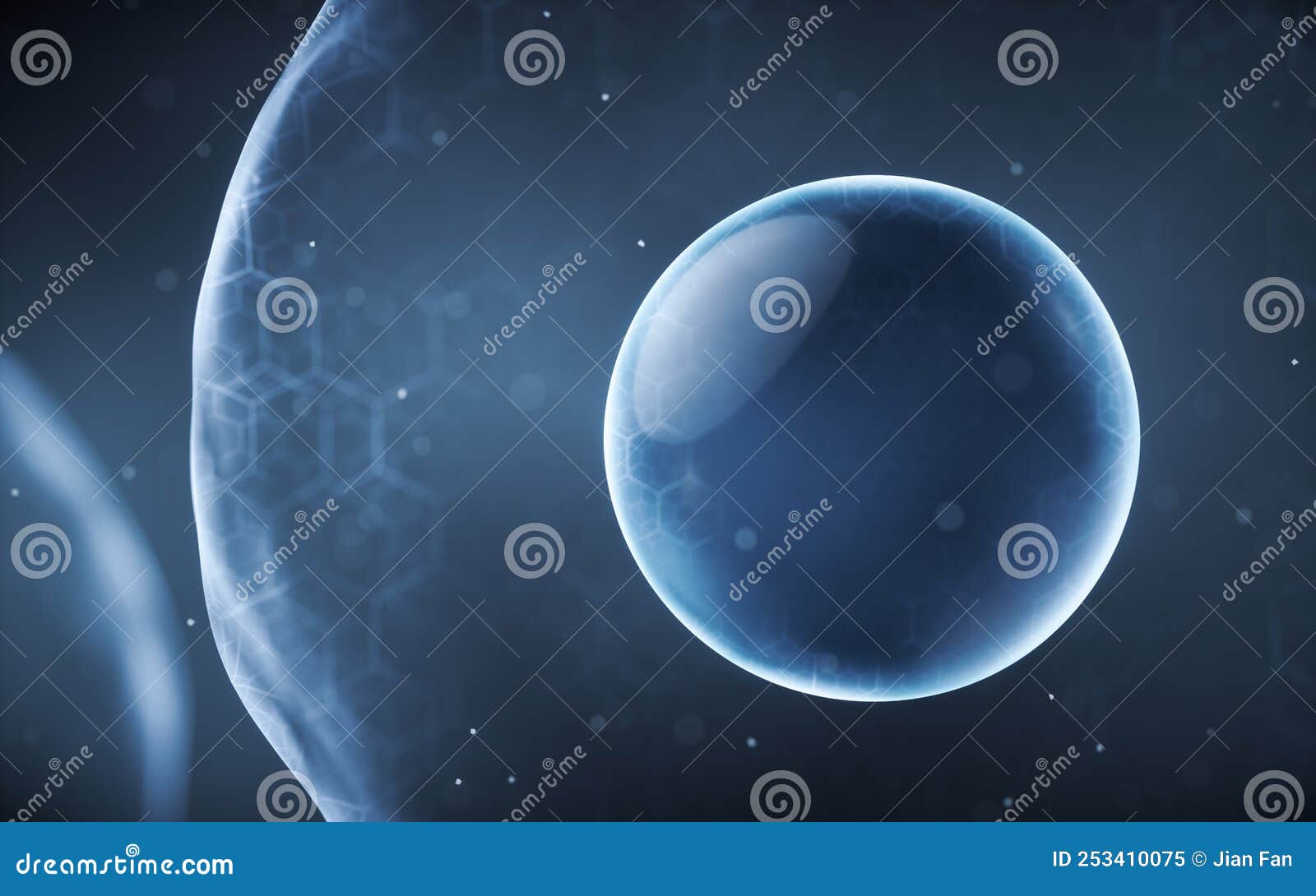 Biological Cell with Thin Film, 3d Rendering Stock Illustration ...