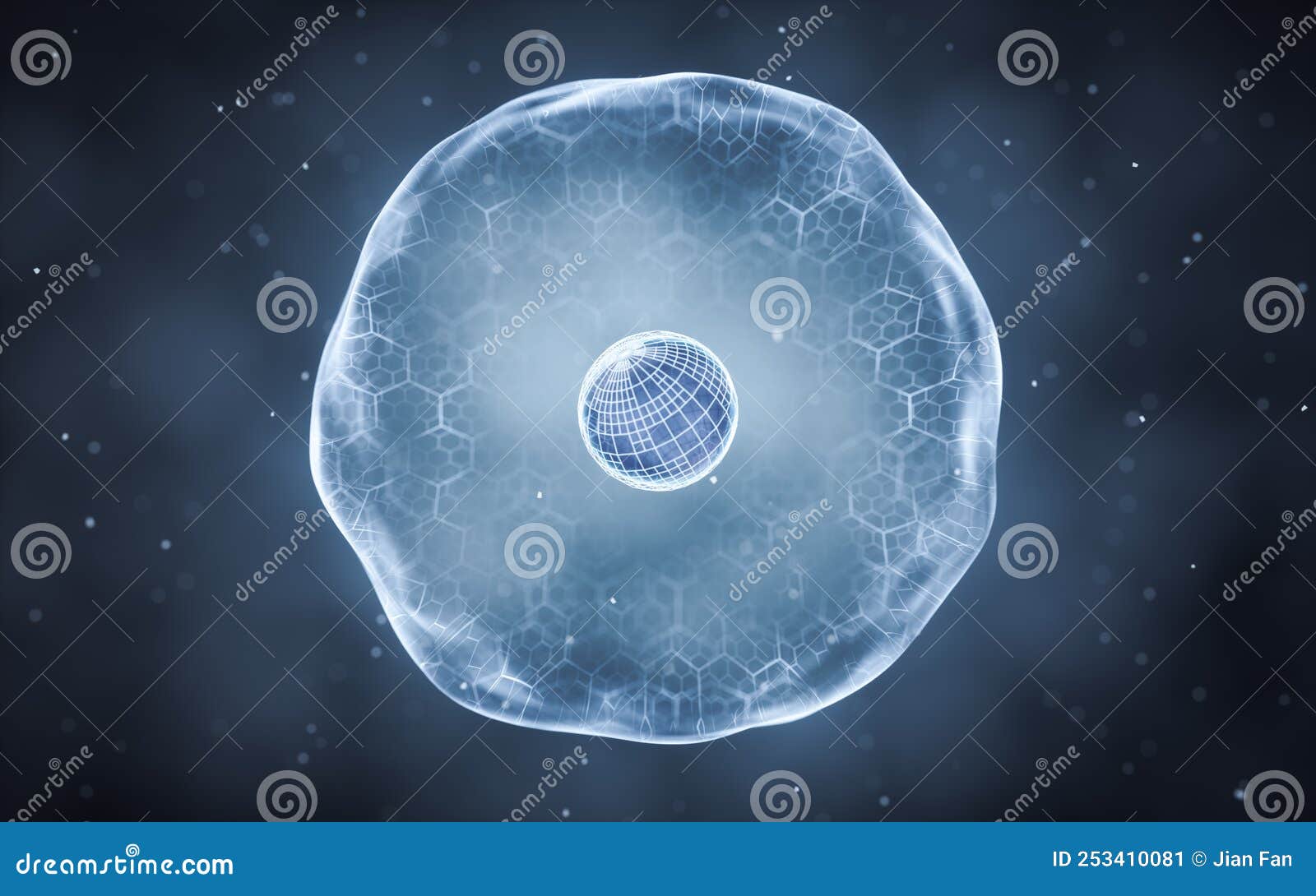 Biological Cell with Thin Film, 3d Rendering Stock Illustration ...