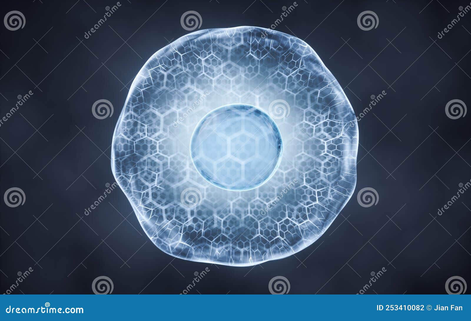 Biological Cell with Thin Film, 3d Rendering Stock Illustration ...