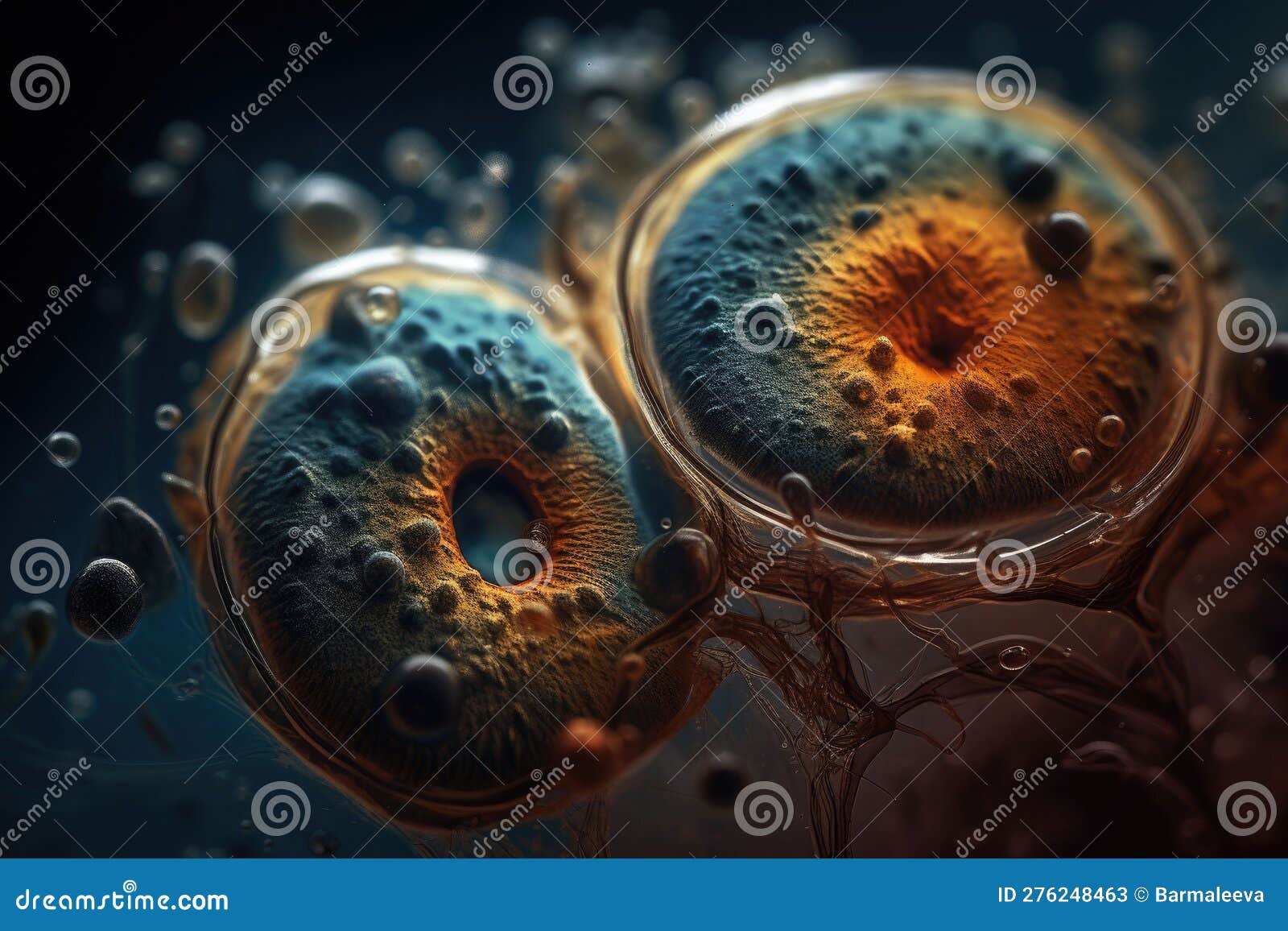 Biological Cells Under a Microscope. the Microorganisms Microbes ...