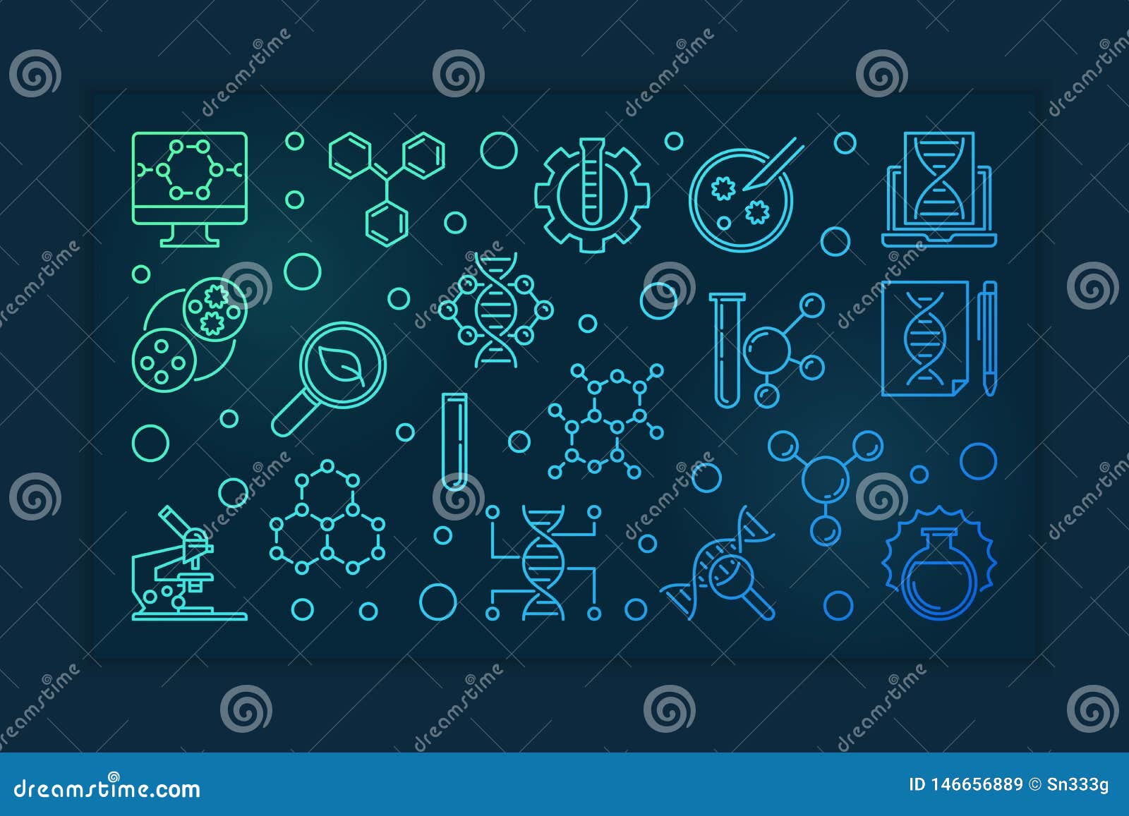 Biological Engineering Vector Outline Colorful Concept Banner Stock ...