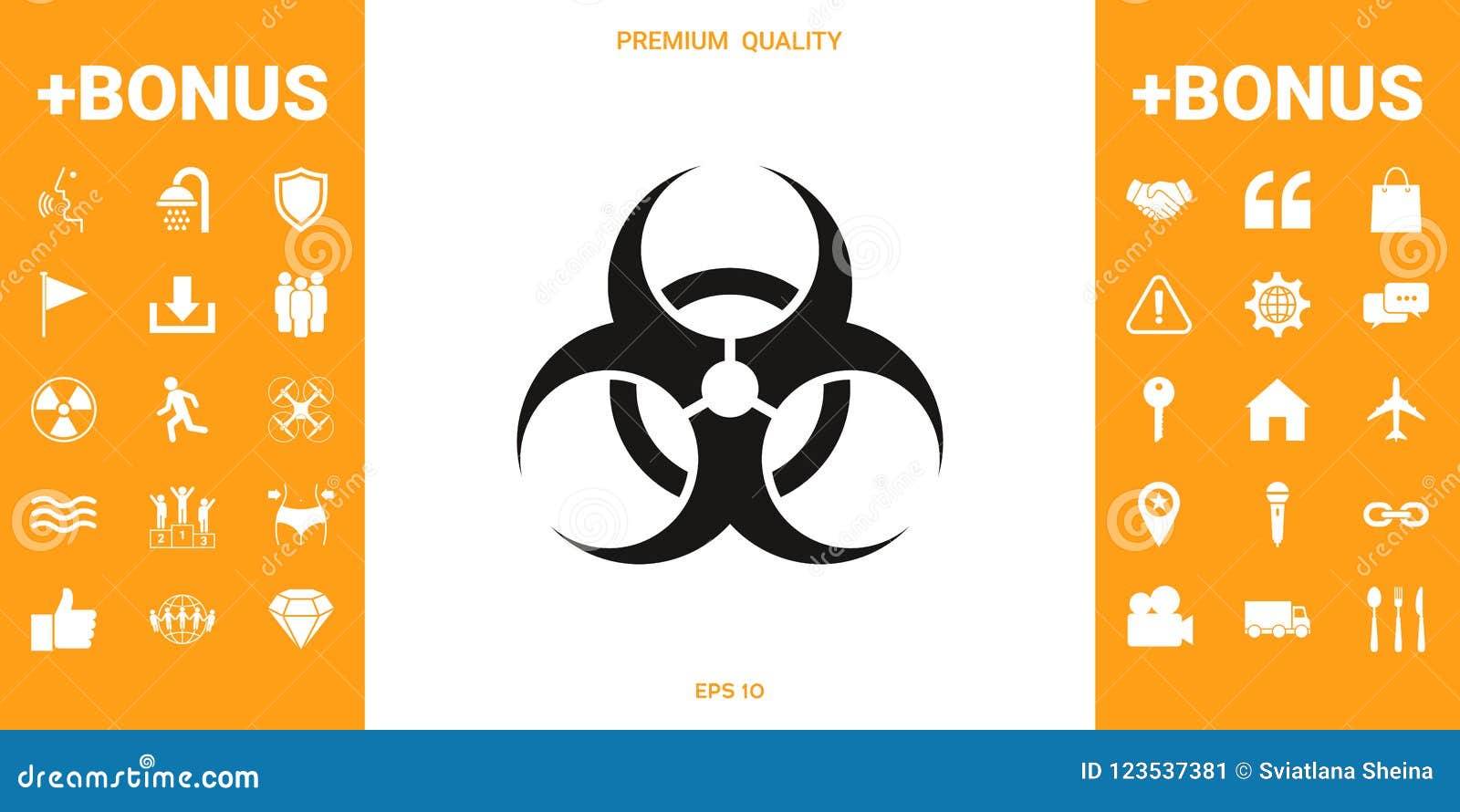 Biological Hazard Symbol. Yellow Triangular Warning Sign. Microorganism ...