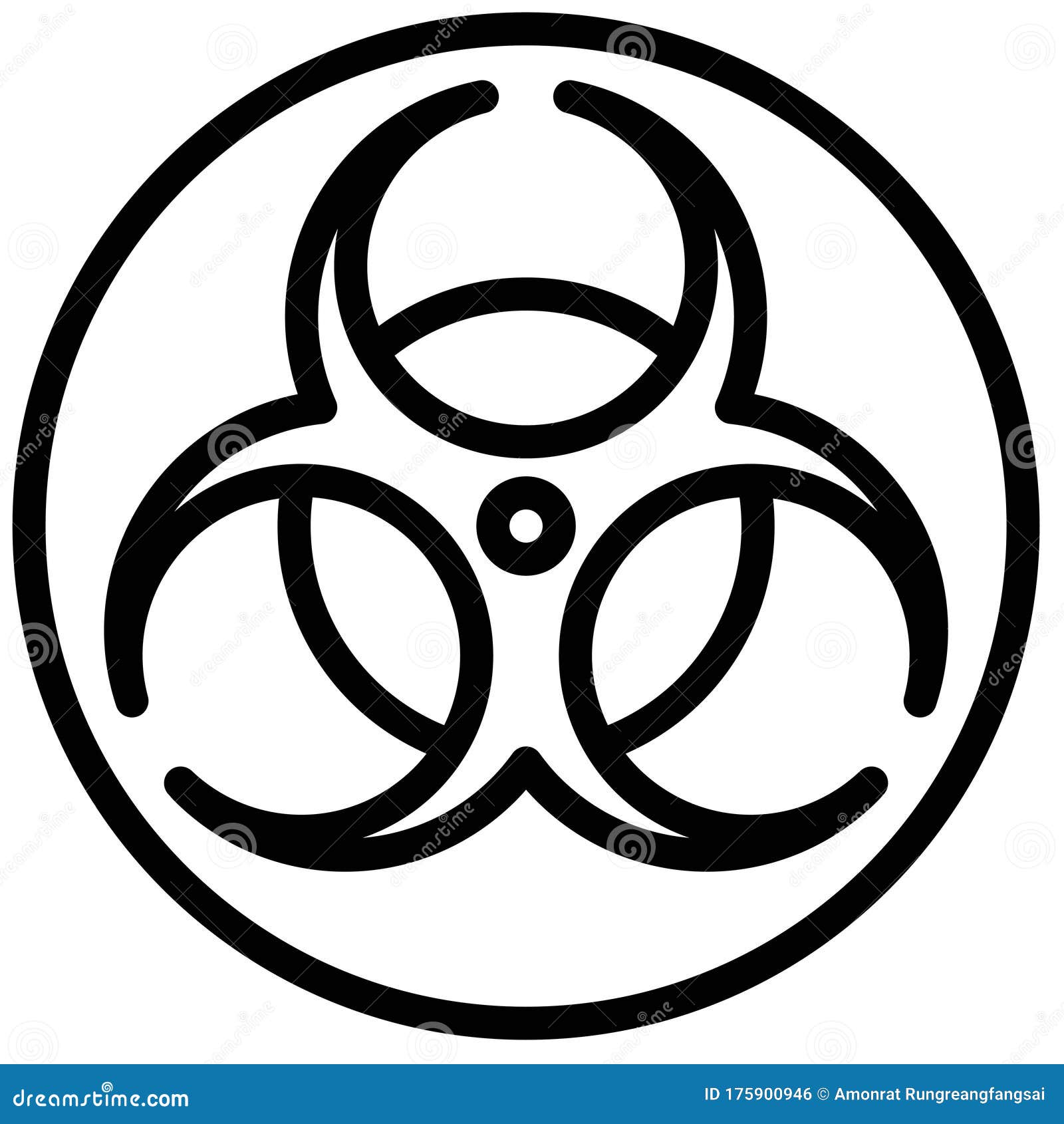 Biological Hazard Sign Vector Illustration, Line Style Icon Stock ...