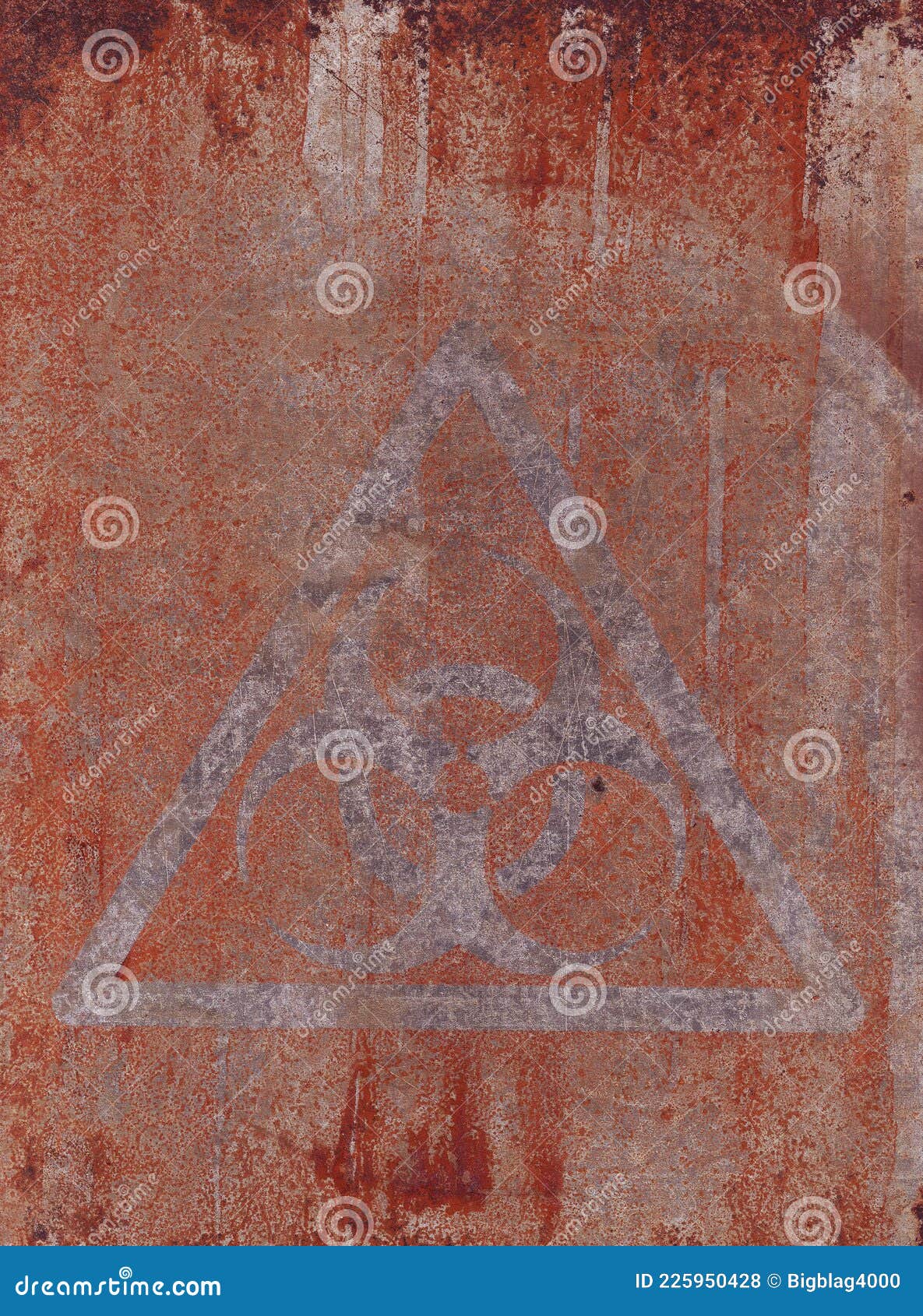 Biological Hazard.Hazard Symbol.Mark from an Old Sticker on a Rusty ...