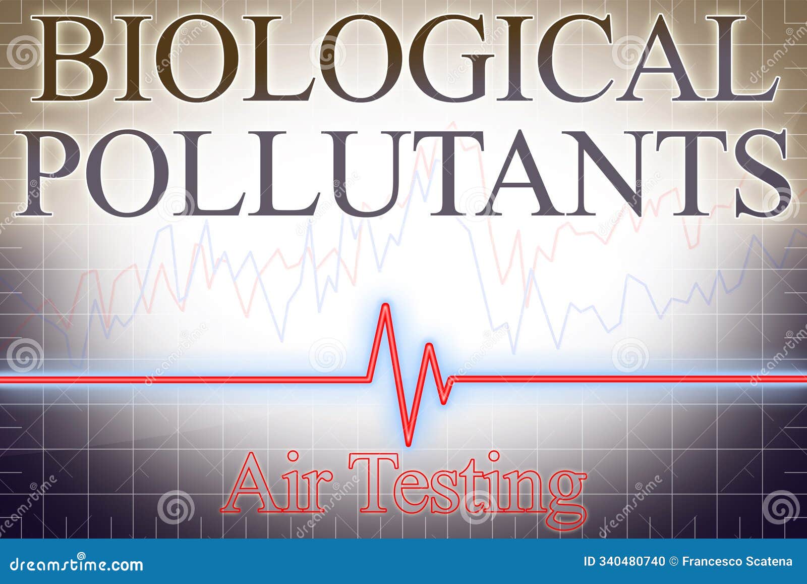 Biological Indoor Pollutants Air Testing with Graph Stock Illustration ...