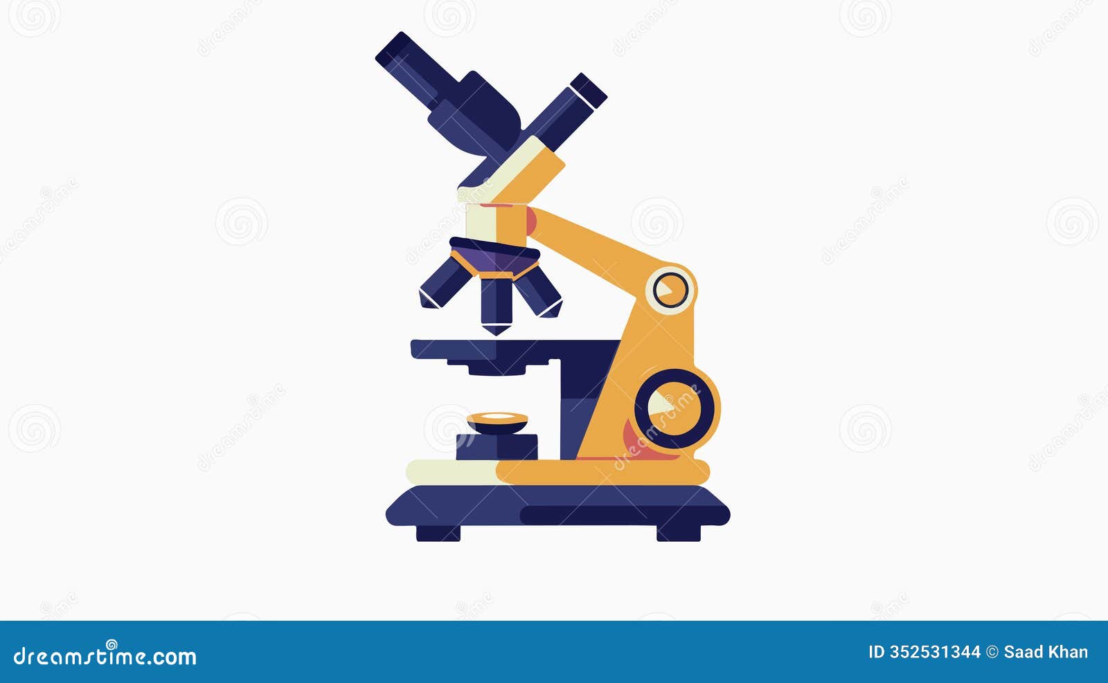 Biological Microscope Icon for Science and Research Illustration Stock ...