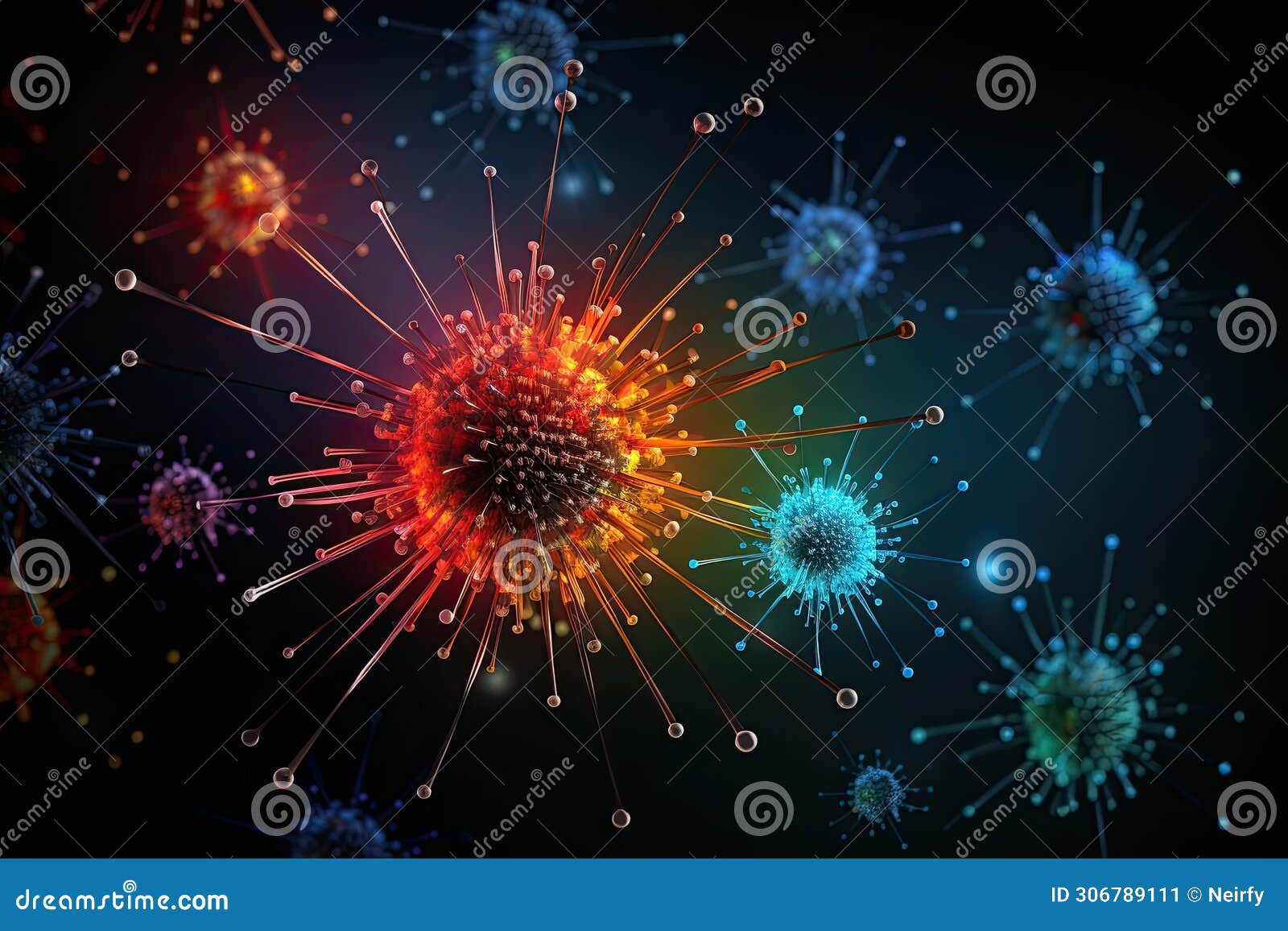Biological Mutation, Microscopic Virus, Dotted Particles Shape, Nano ...