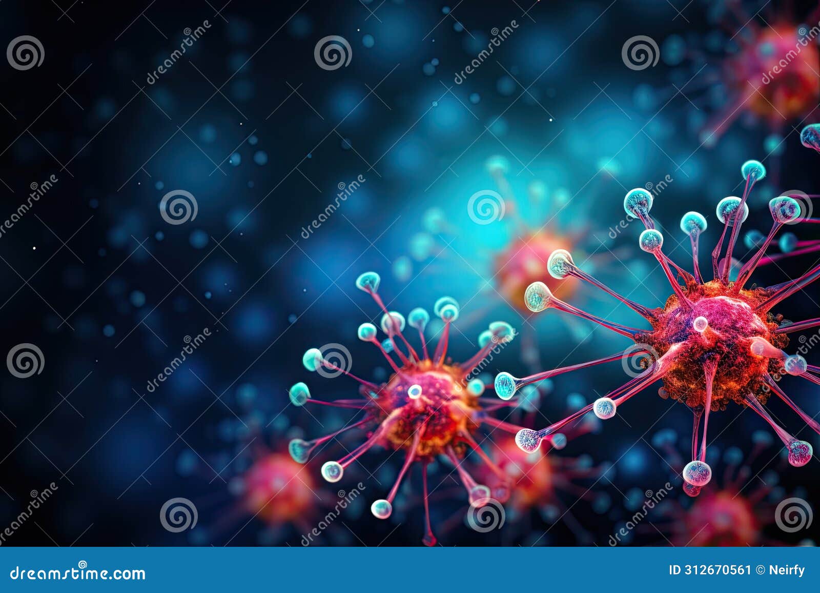 Biological Mutation, Microscopic Virus, Dotted Particles Shape, Nano ...