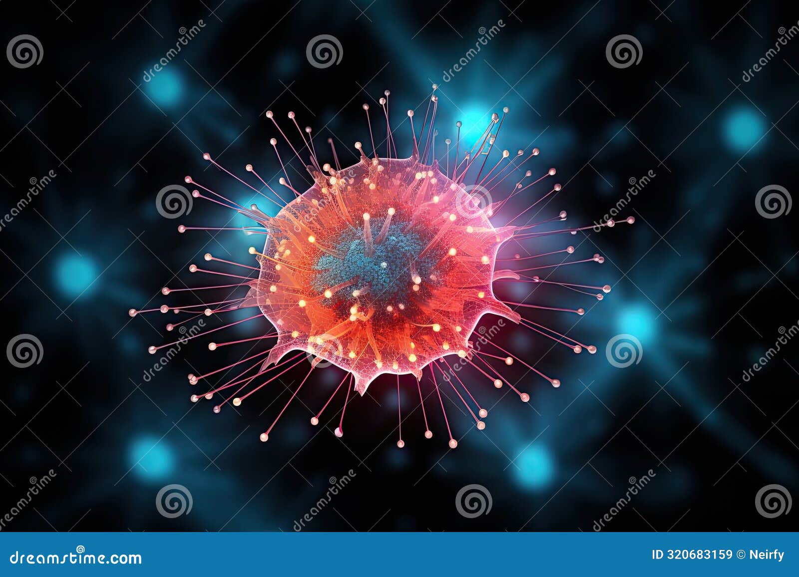Biological Mutation, Microscopic Virus, Dotted Particles Shape, Nano ...