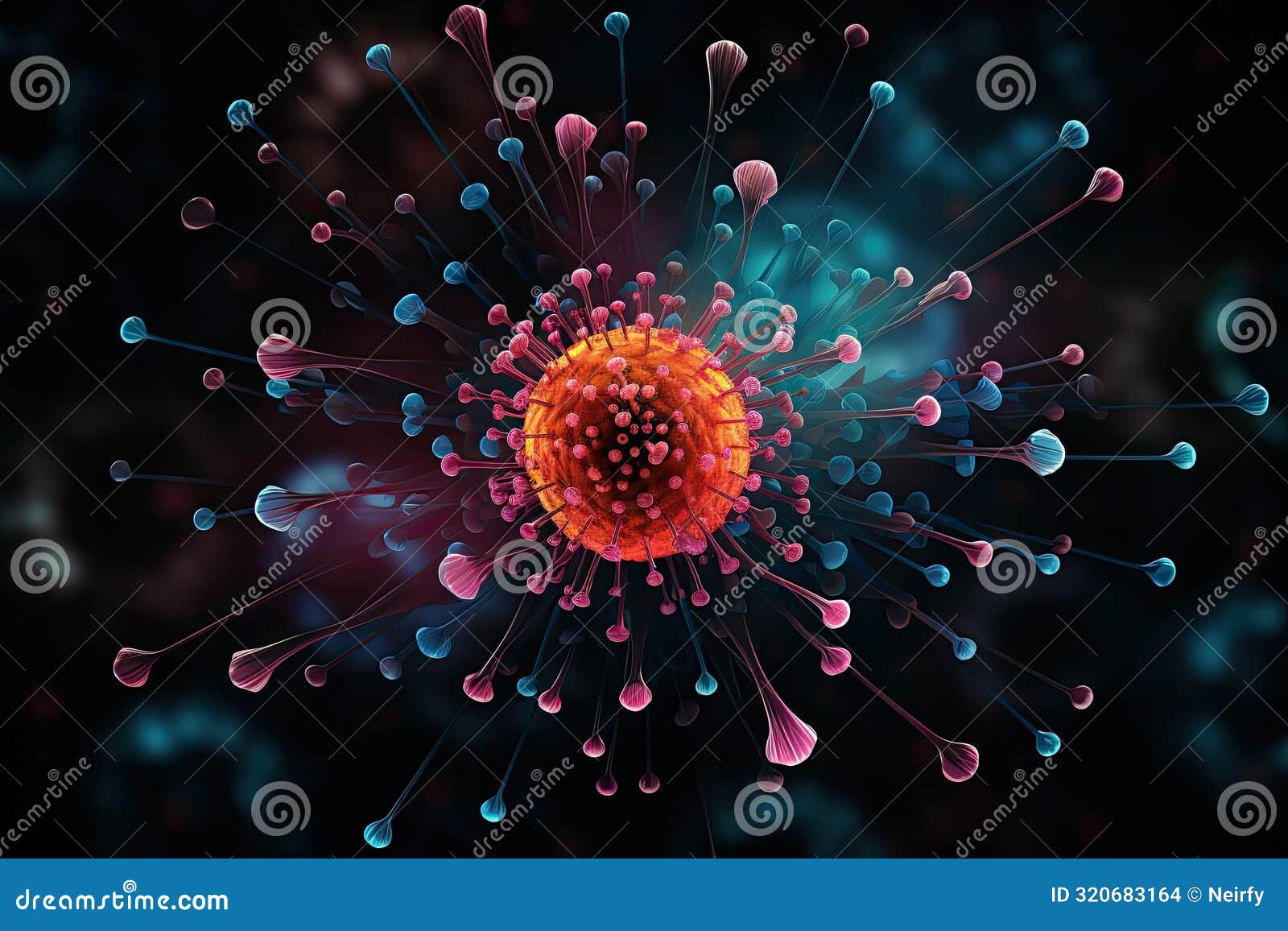 Biological Mutation, Microscopic Virus, Dotted Particles Shape, Nano ...