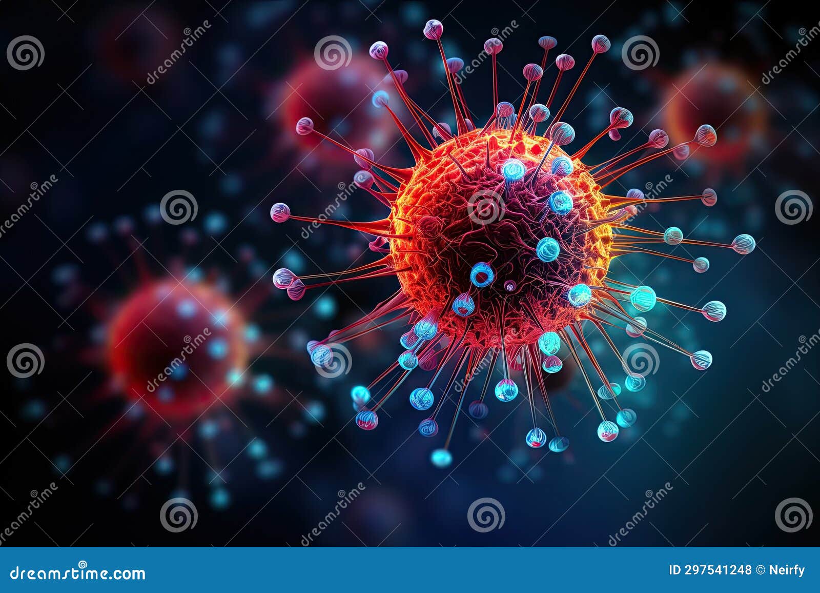 Biological Mutation, Microscopic Virus, Dotted Vector Particles Shape ...