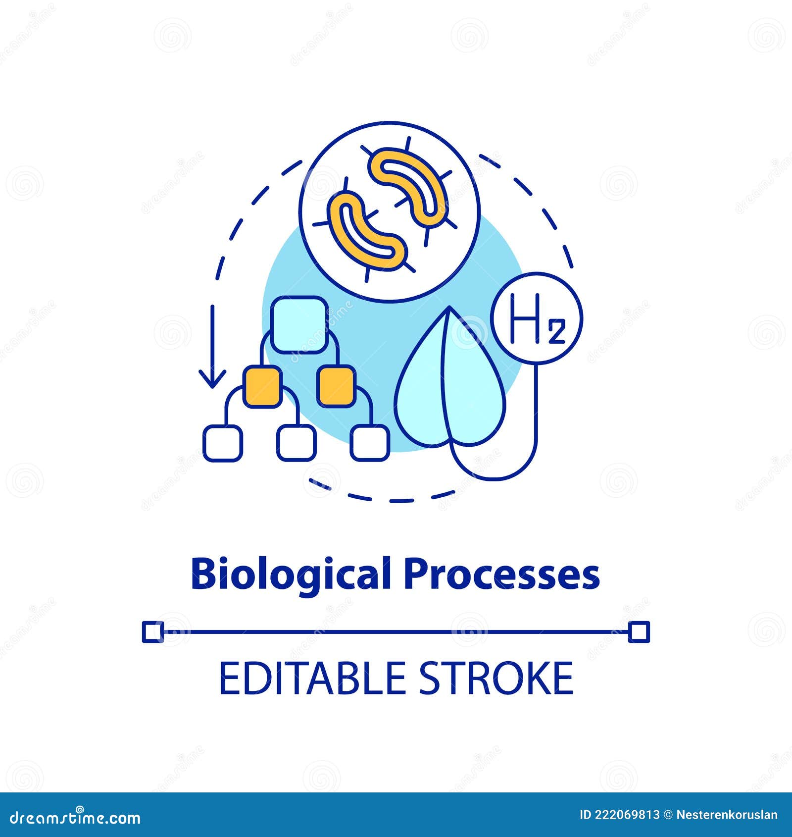 Biological Processes for Hydrogen Concept Icon Stock Vector ...
