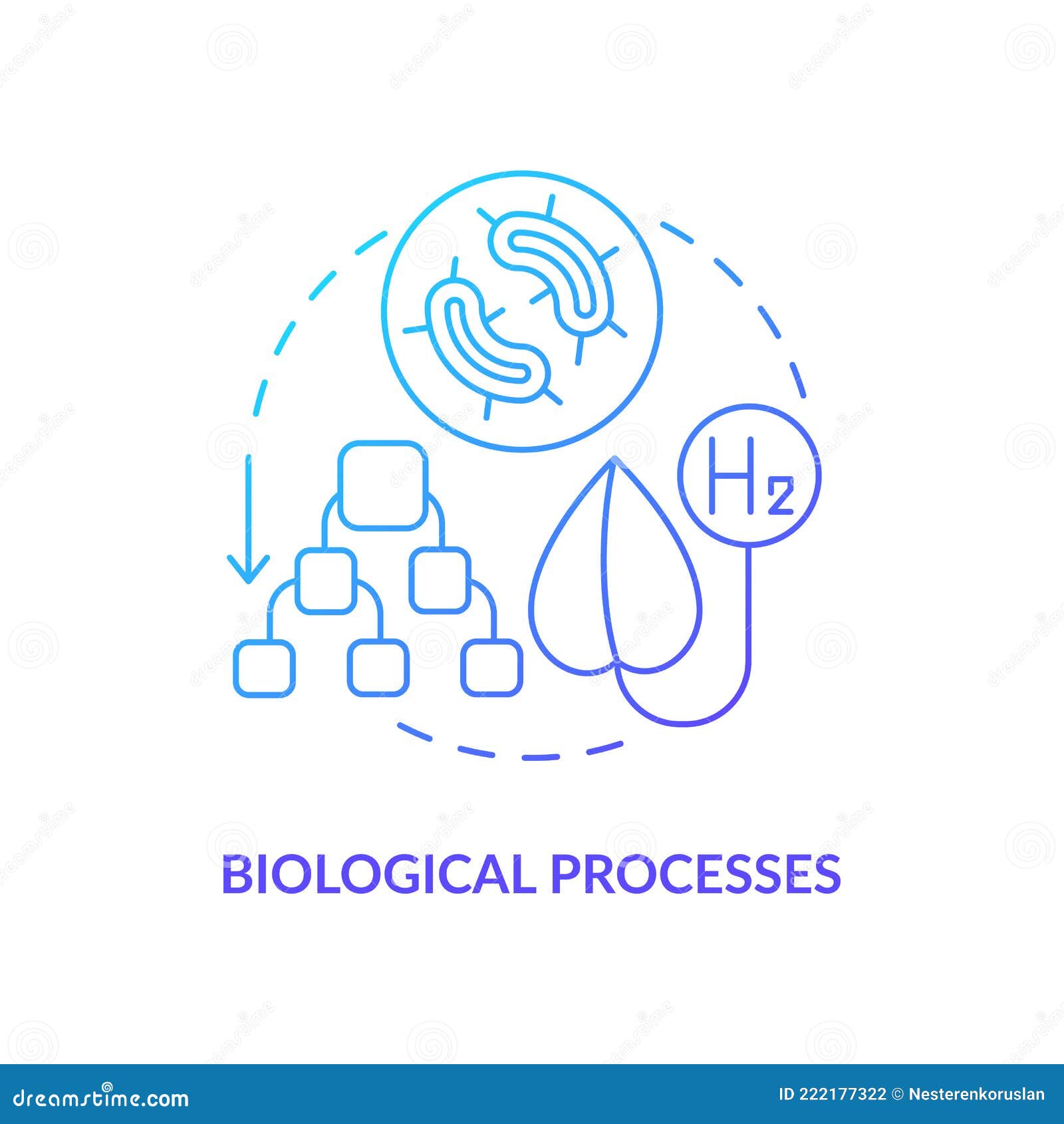 Biological Processes for Hydrogen Concept Icon Stock Vector ...