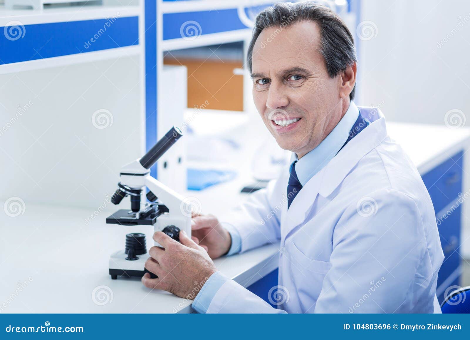 Positive Experienced Man Working in the Lab Stock Photo - Image of ...