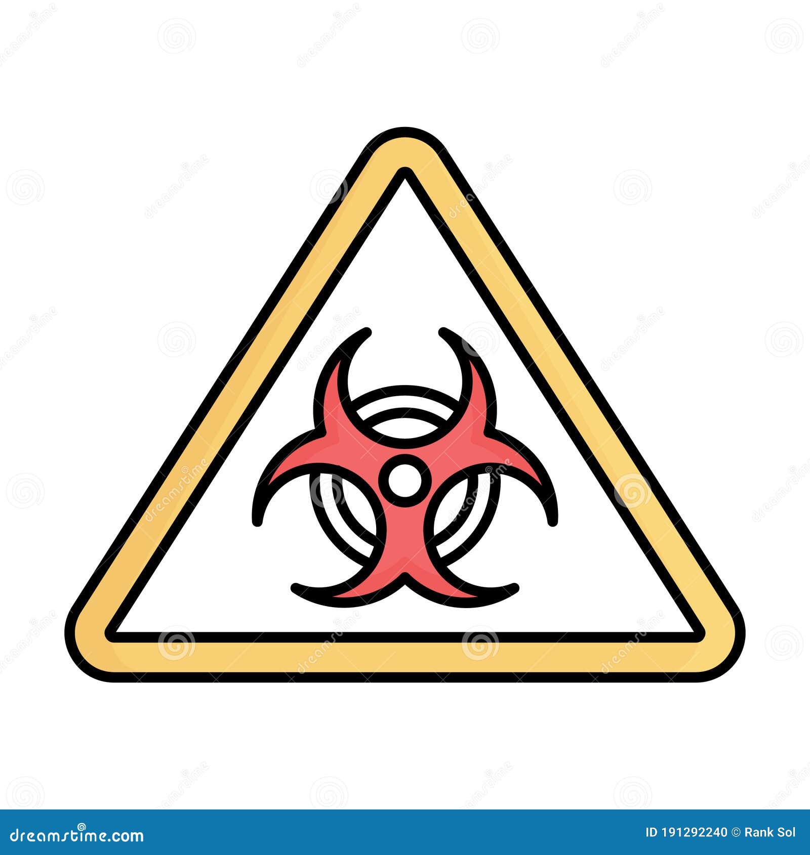 Biological Risk Symbol On White Background Cartoon Vector ...