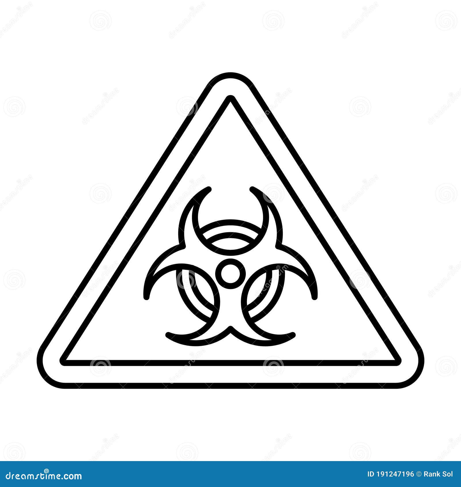 Biological Risk Symbol On White Background Cartoon Vector ...