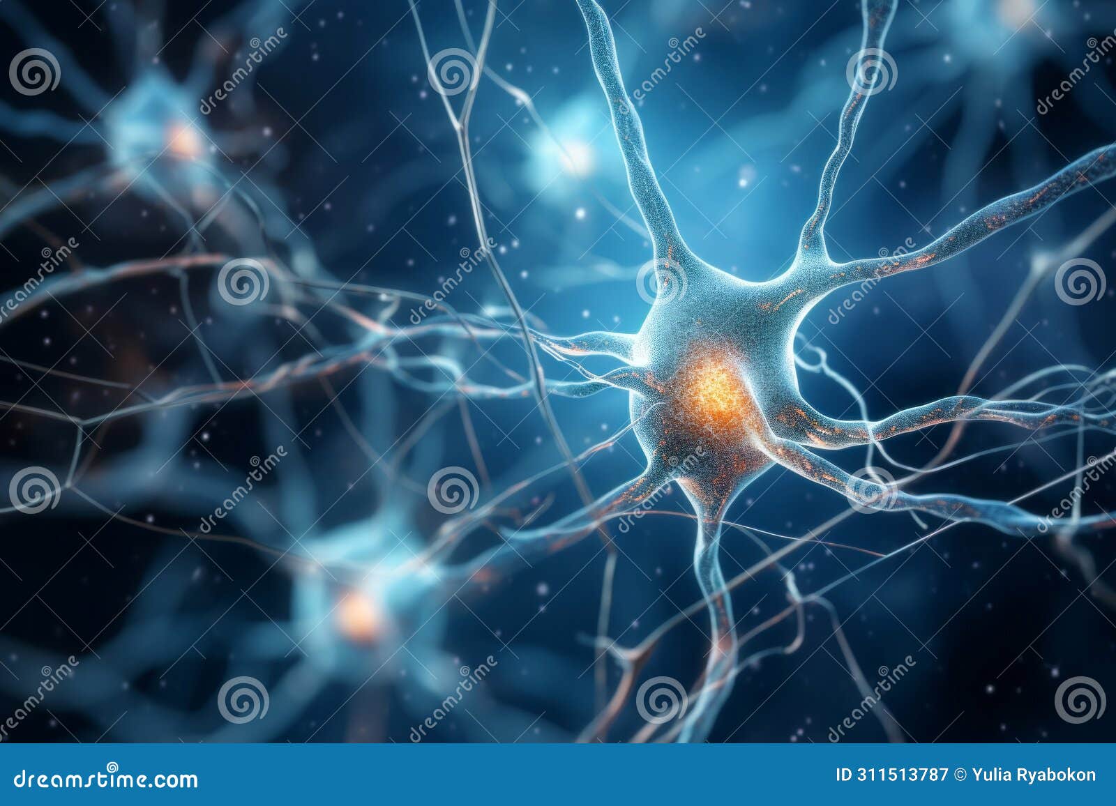 Biological Single Neuron Synapses Scheme Board. Generate Ai Stock ...