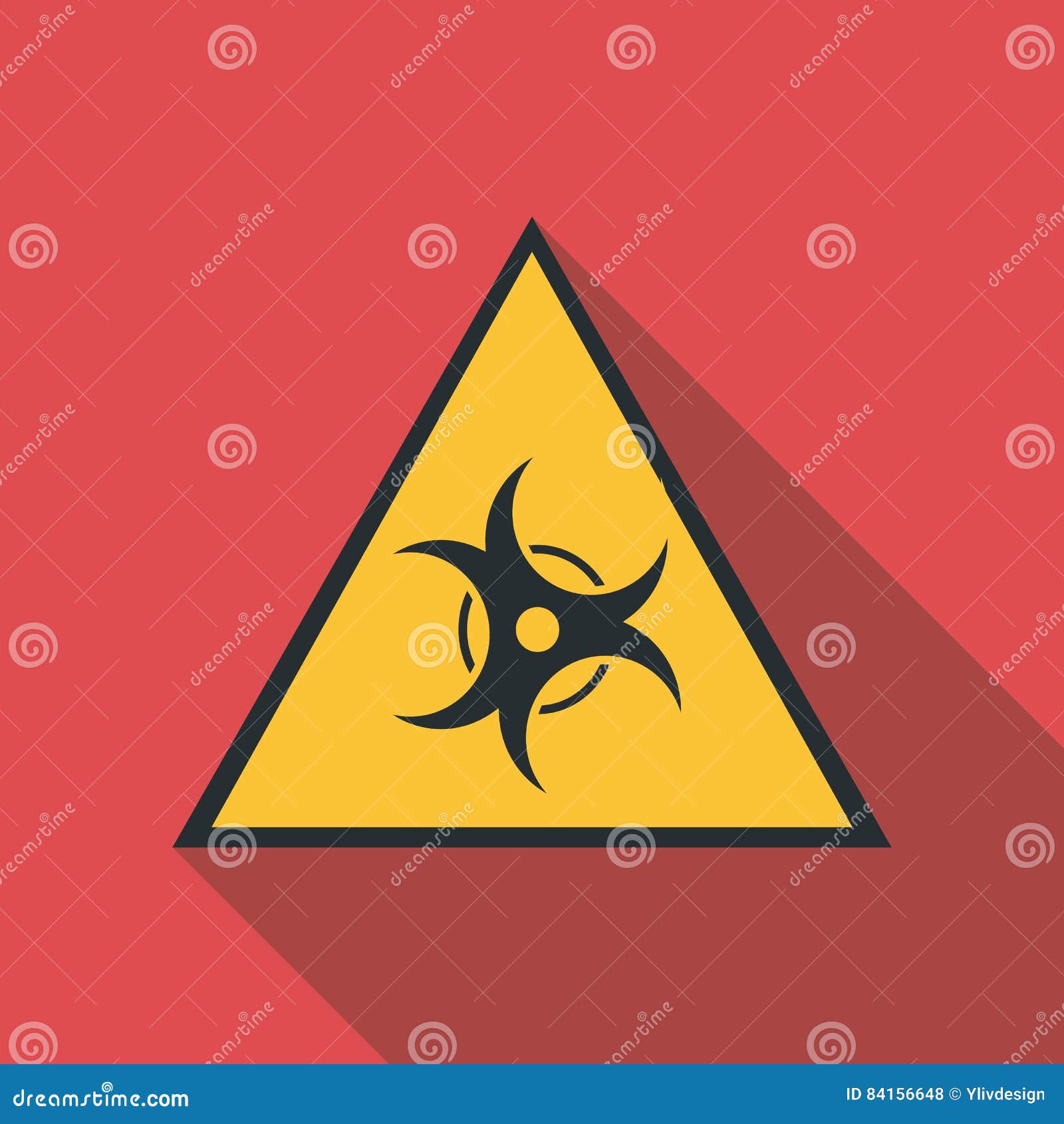 Biological Threat Icon, Flat Style Stock Vector - Illustration of ...