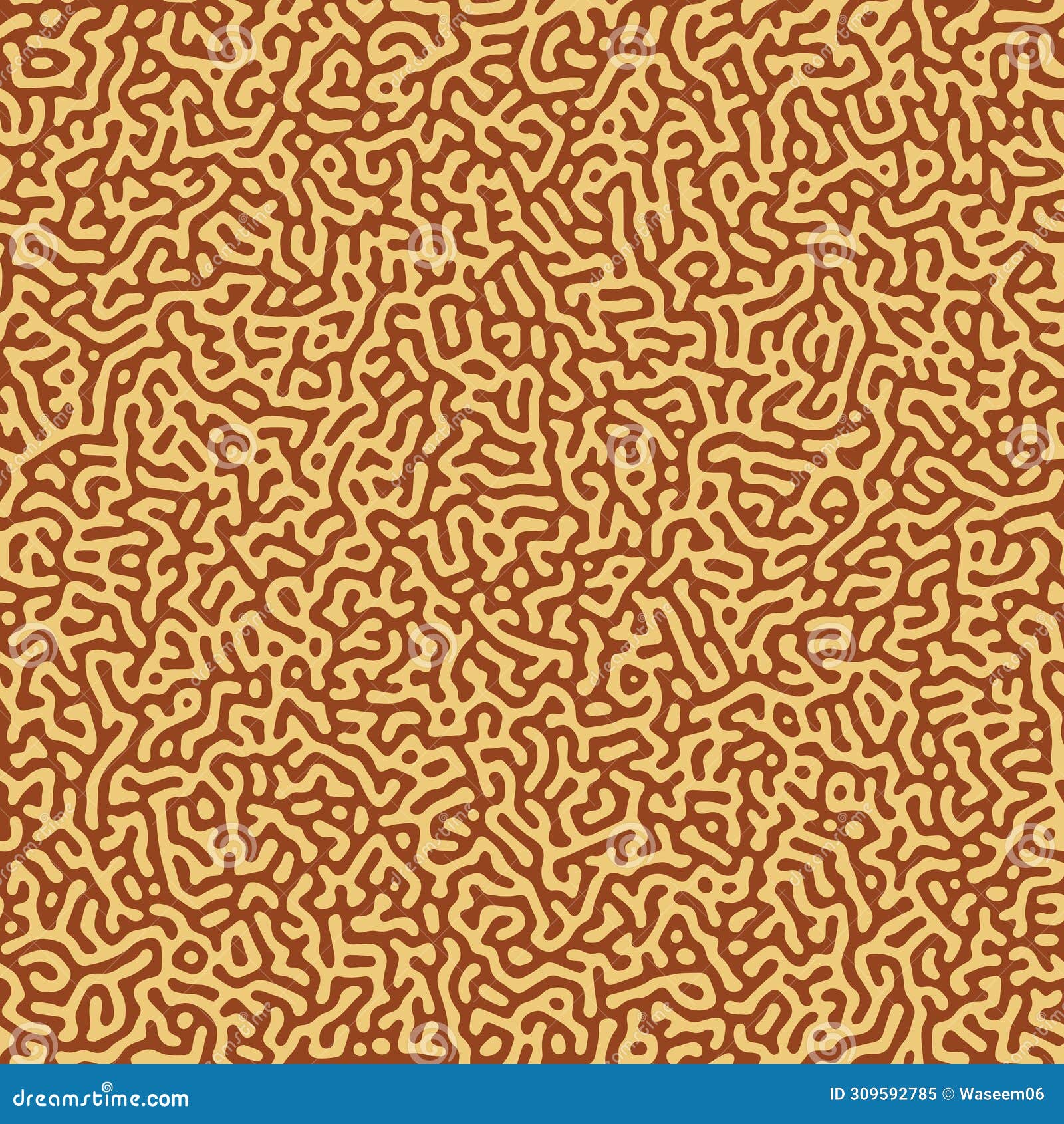 Biological Turing Reaction Diffusion Pattern in Brown Color Vector ...