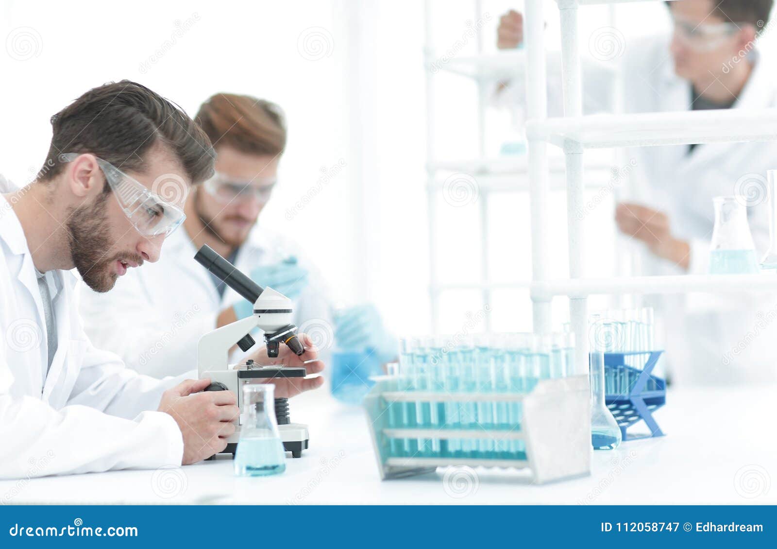 Biologist Explores the Substance Under the Microscope Stock Image ...