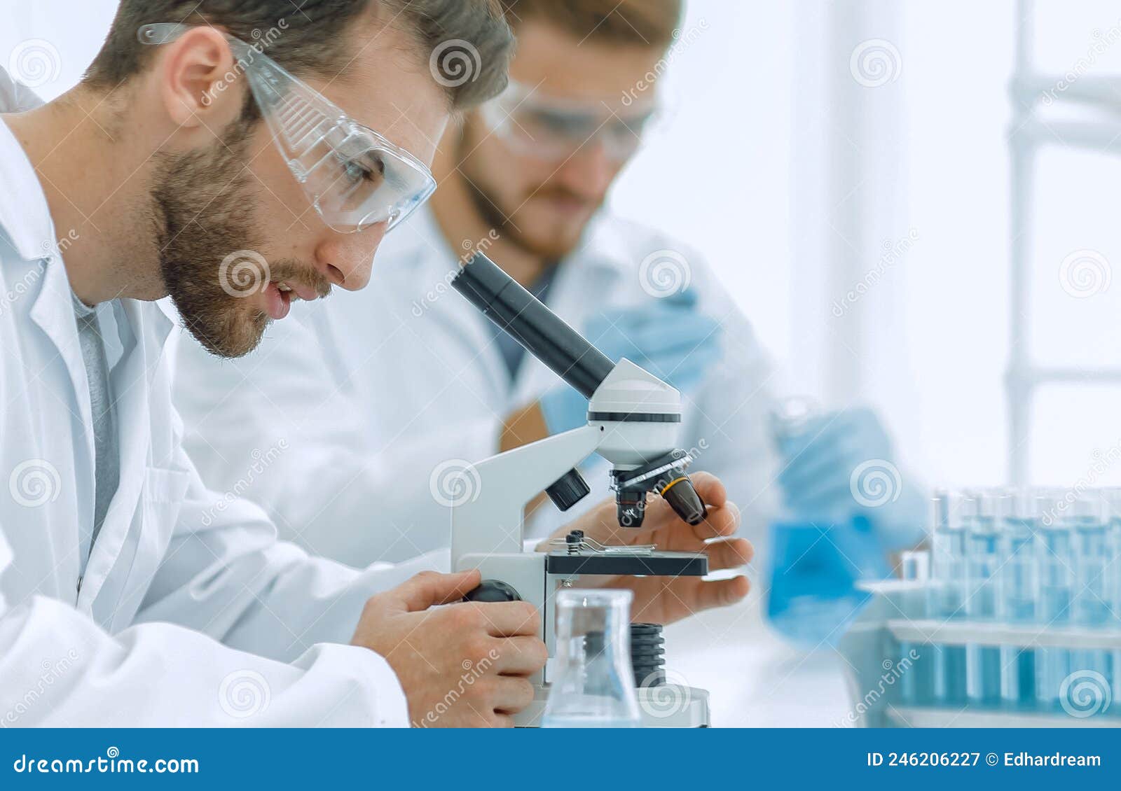 Biologist Explores the Substance Under the Microscope Stock Image ...
