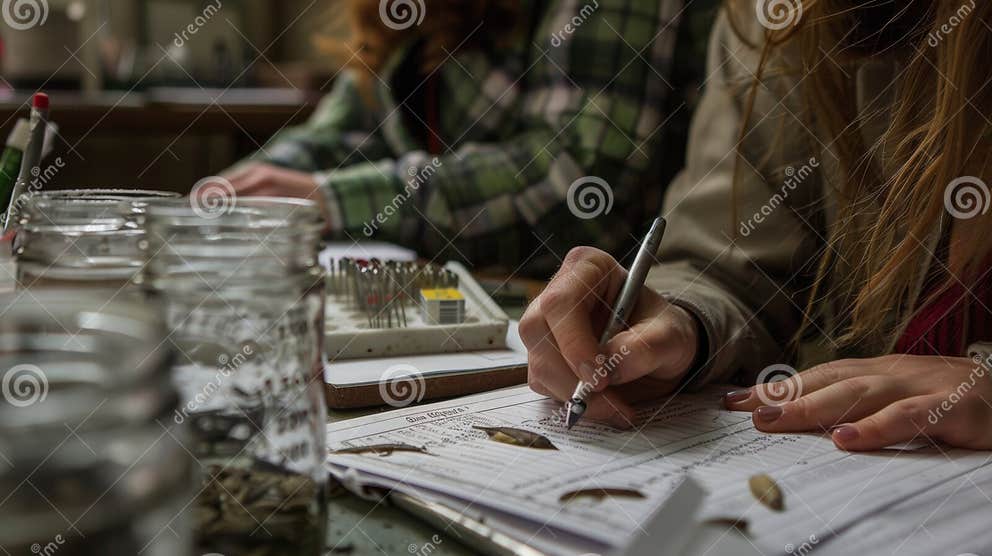 Biologist Taking Notes during Experiment in Laboratory Stock Photo ...
