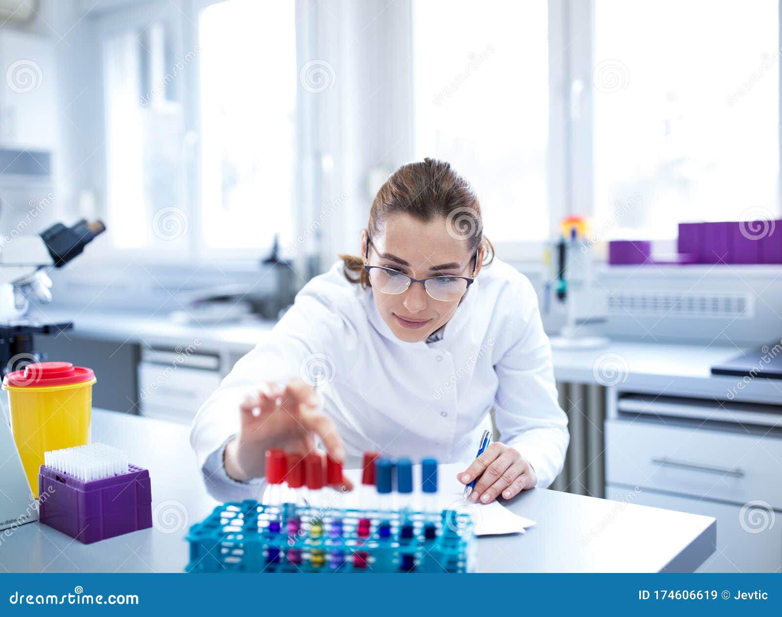 Biologist Working with Test Tubes Stock Image - Image of technician ...