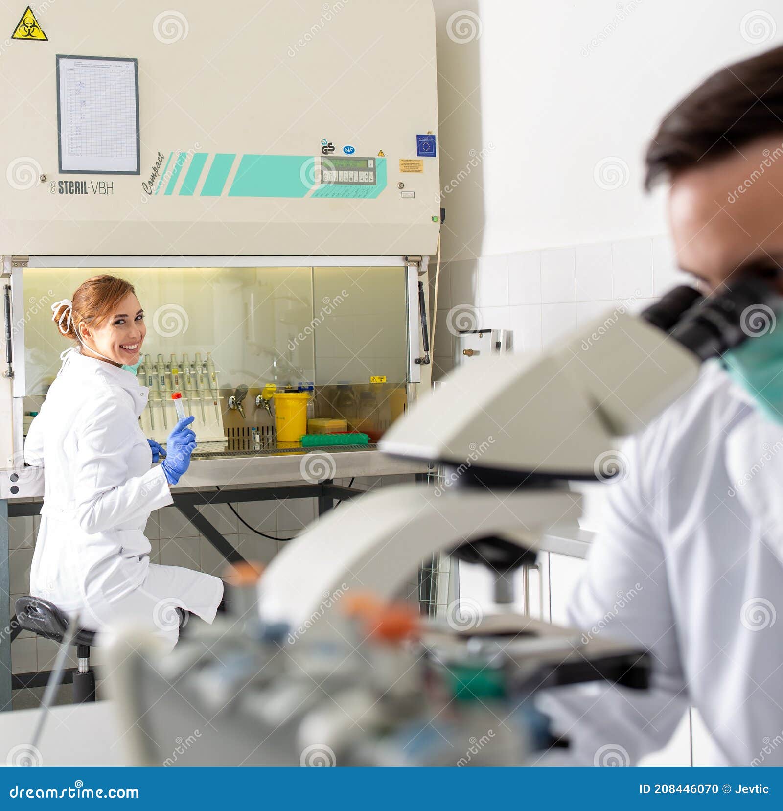 Biologists Examining Samples in Laboratory Stock Photo - Image of ...