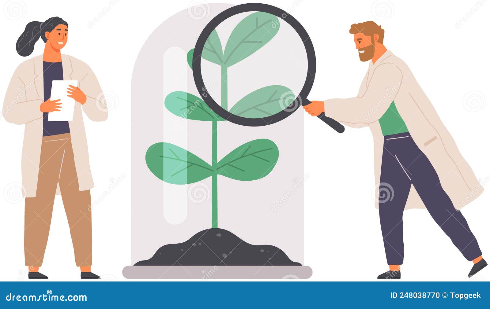 Biologists Study Structure of Plant Cell. Biological Research with ...