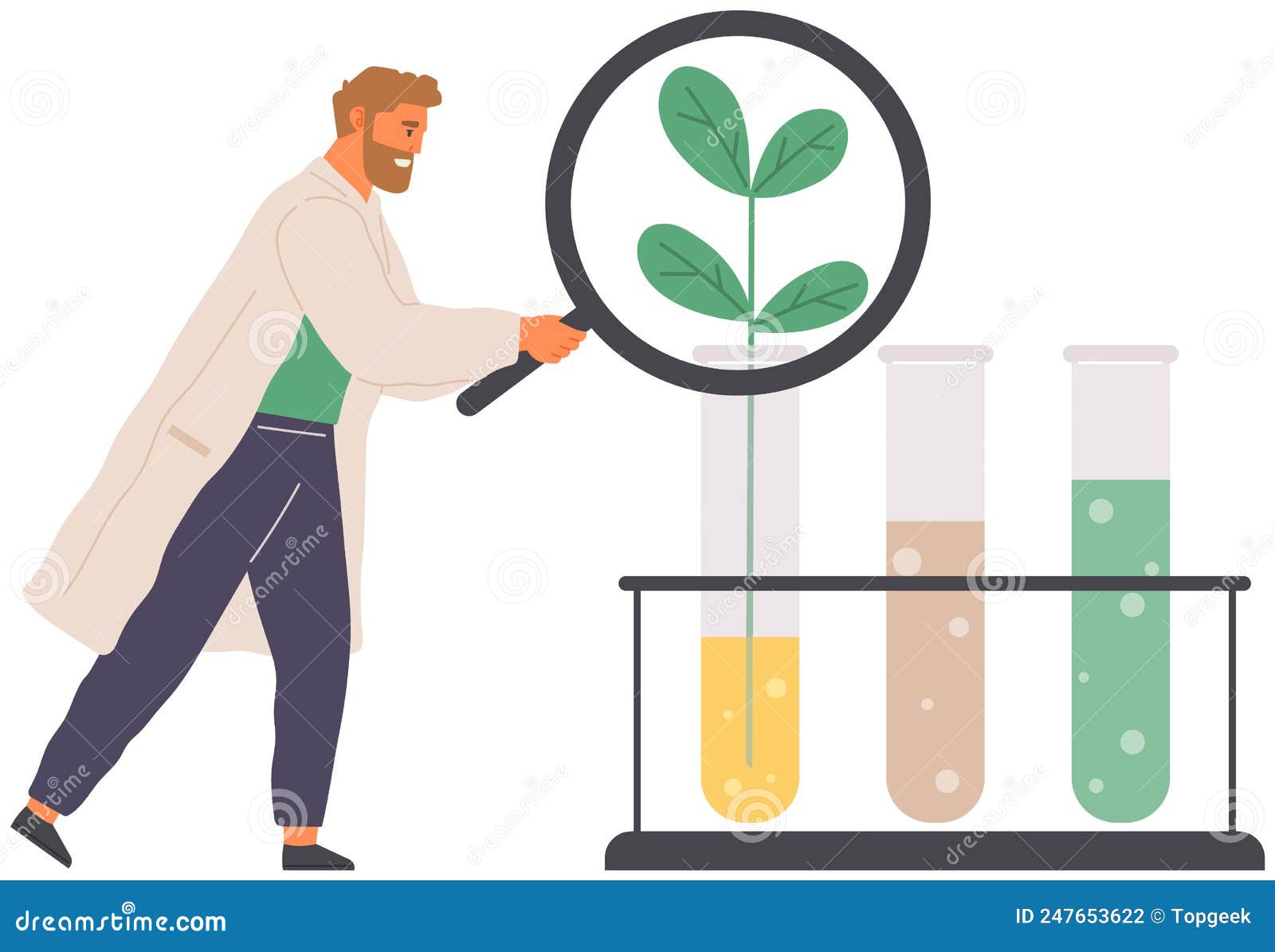 Biologists Study Structure of Plant Cell. Biological Research with ...