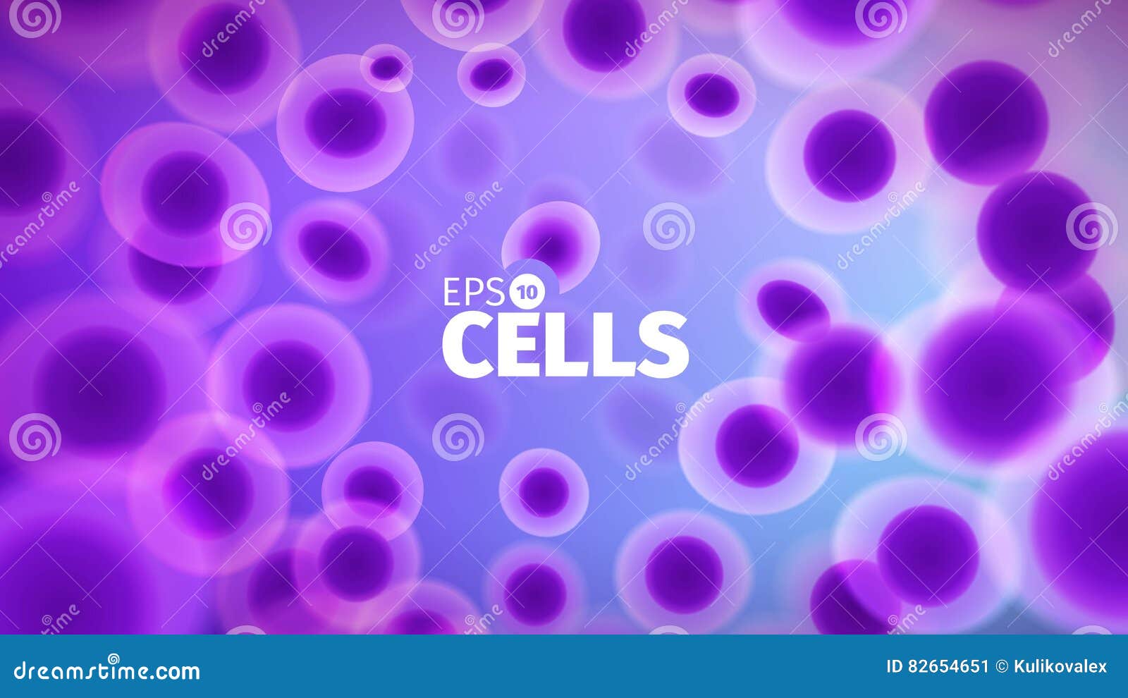 Biology Background. Abstract Vector Cells Illustration. Microscope View ...