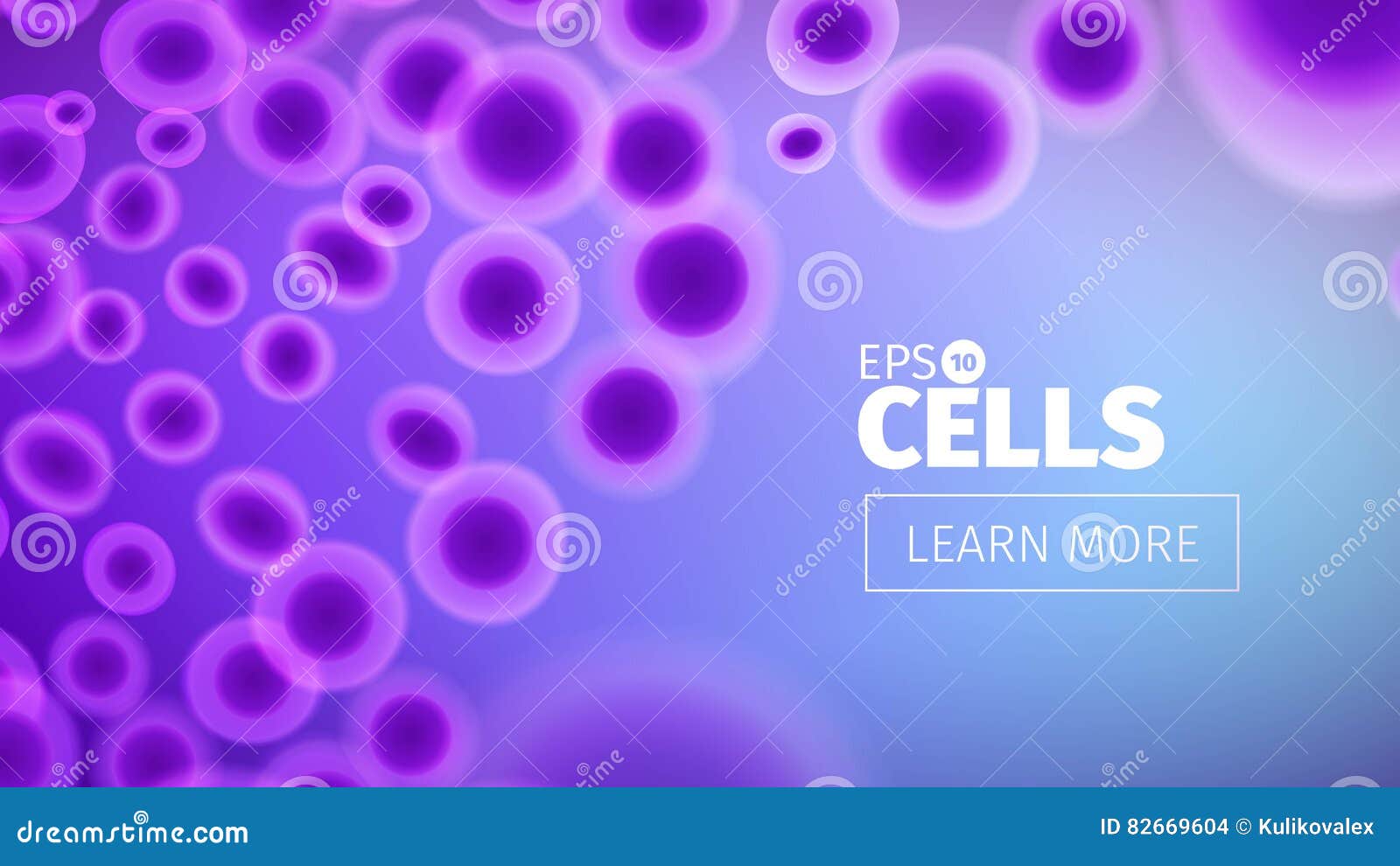 Biology Background. Abstract Vector Cells Illustration. Microscope View ...