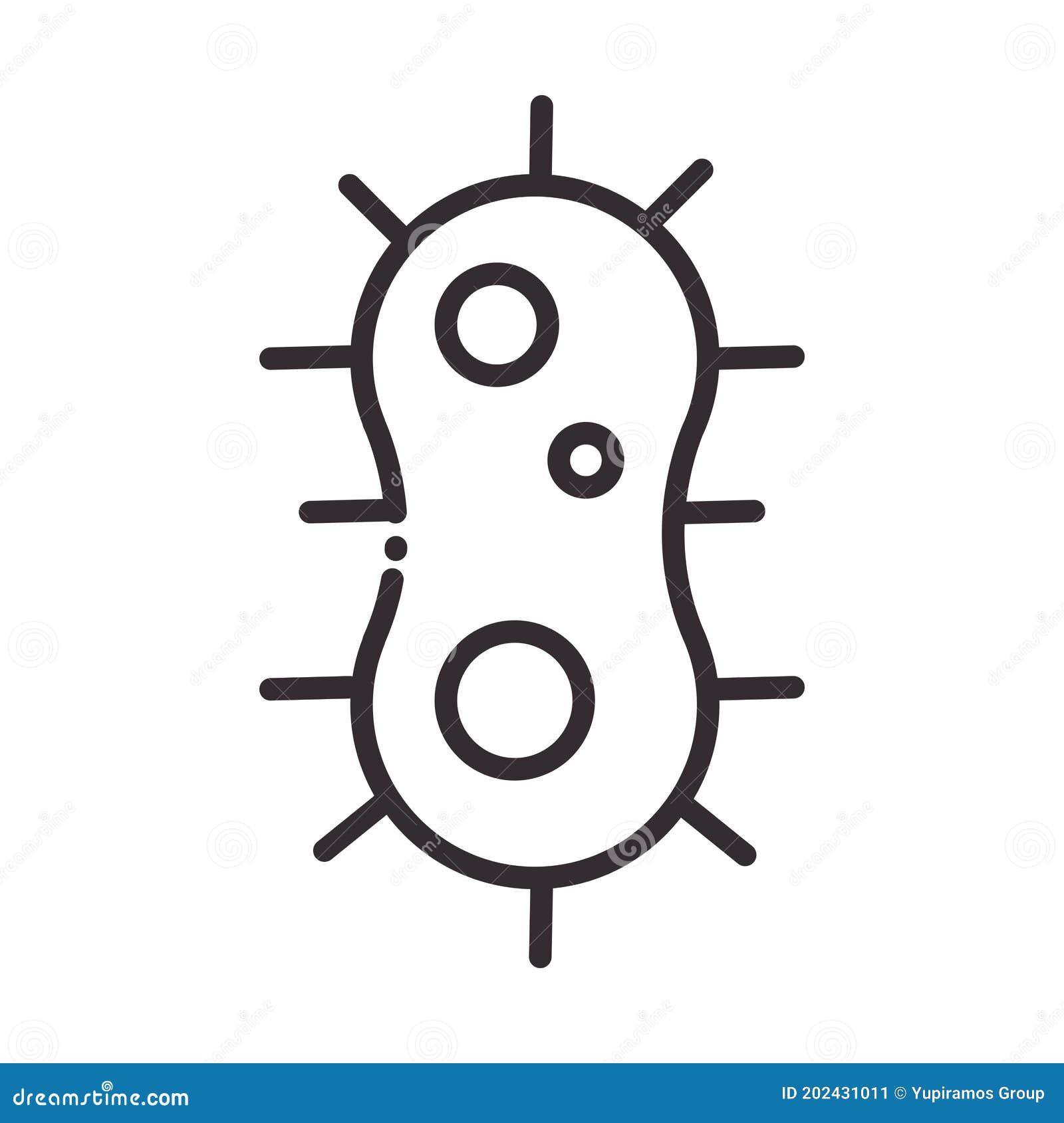 Biology Bacteria Science Element Line Icon Style Stock Vector ...