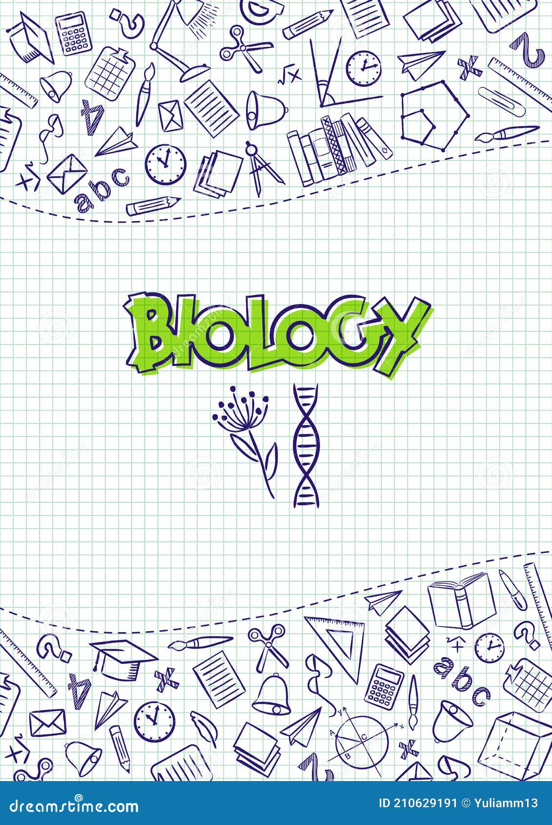 Biology. Cover for a School Notebook or Biology Textbook Stock Vector ...
