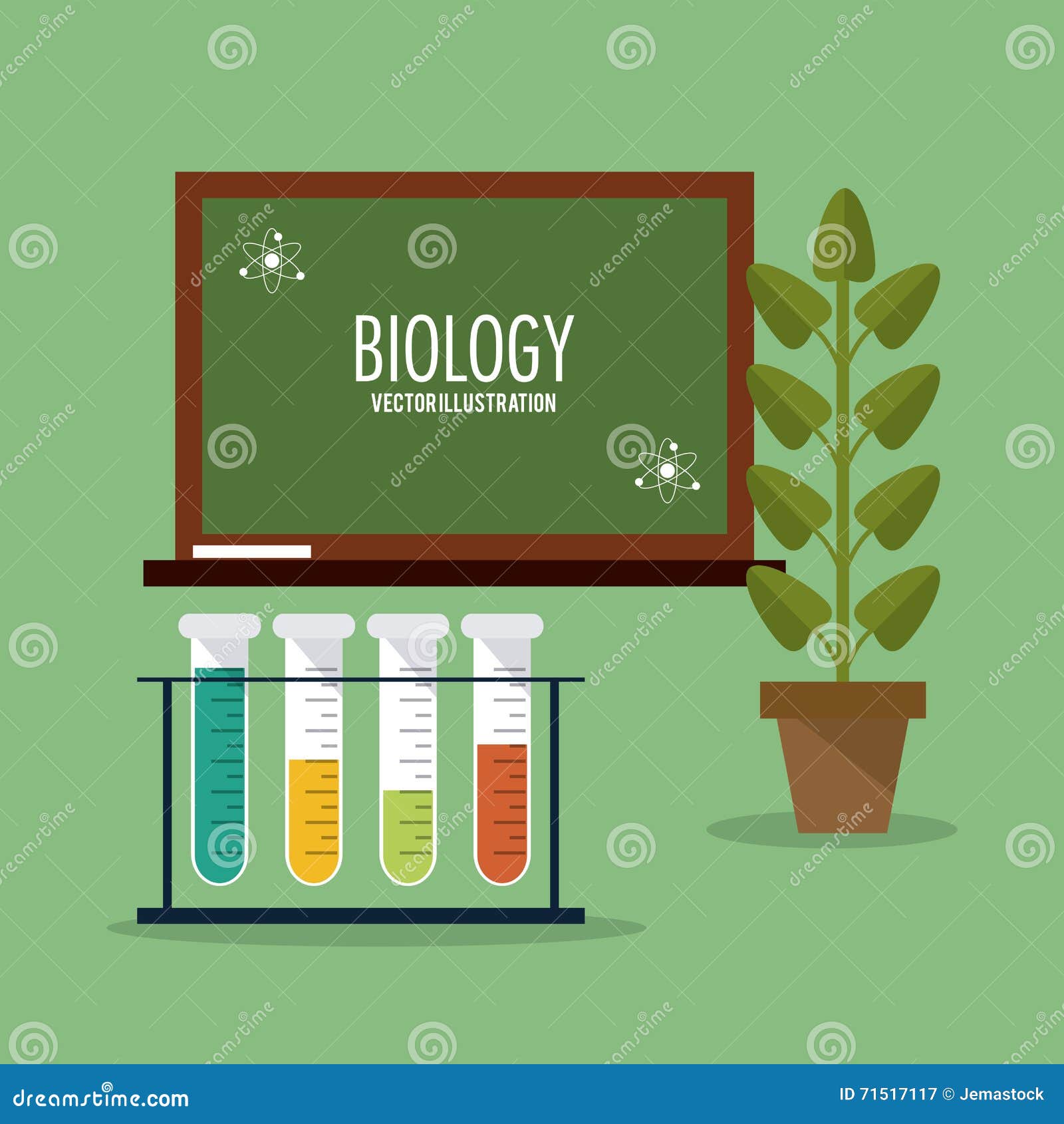 Biology Design. Lab Icon. Flat Illustration, Vector Stock Vector ...