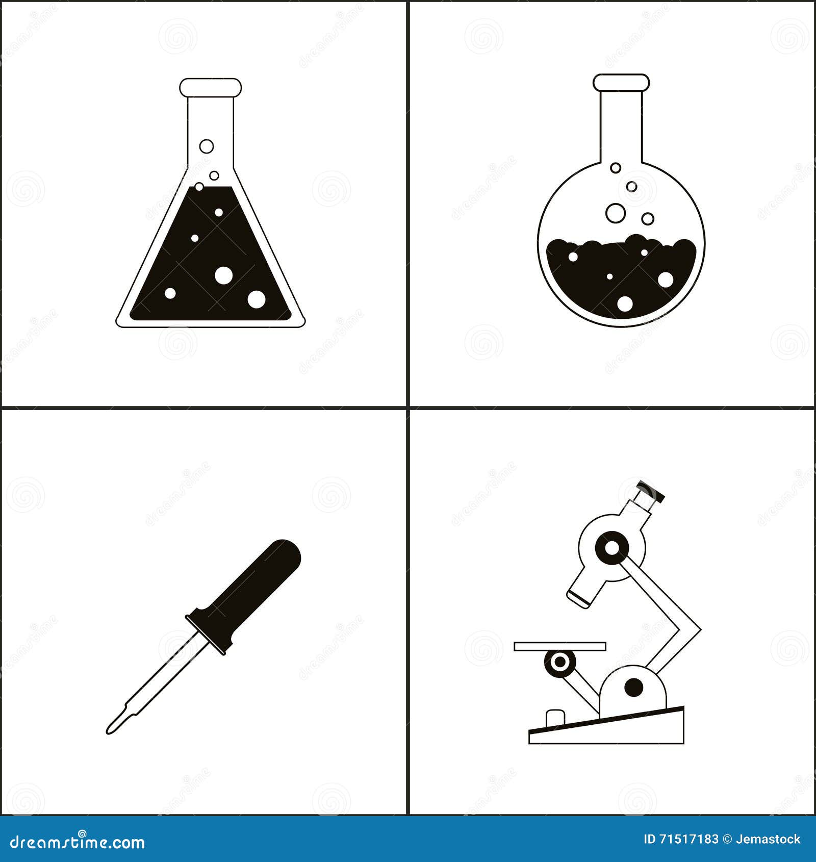 Biology Design. Lab Icon. Flat Illustration, Vector Stock Vector ...