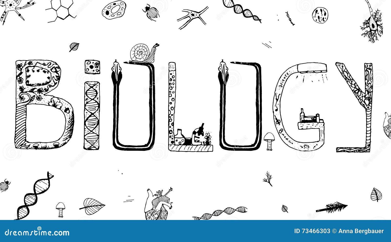 Biology Doodles vector stock vector. Illustration of genetic - 73466303