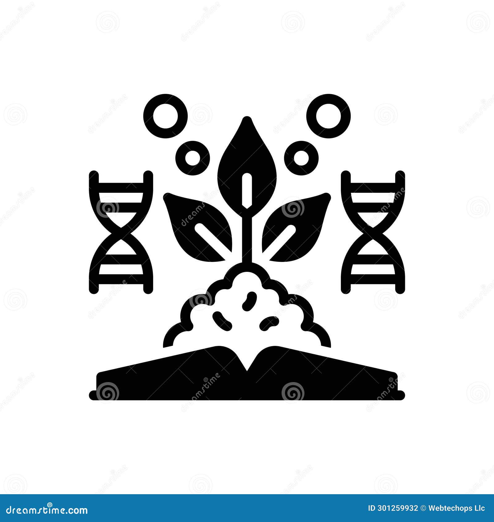 Black Solid Icon for Biology, Dna and Botany Stock Vector ...
