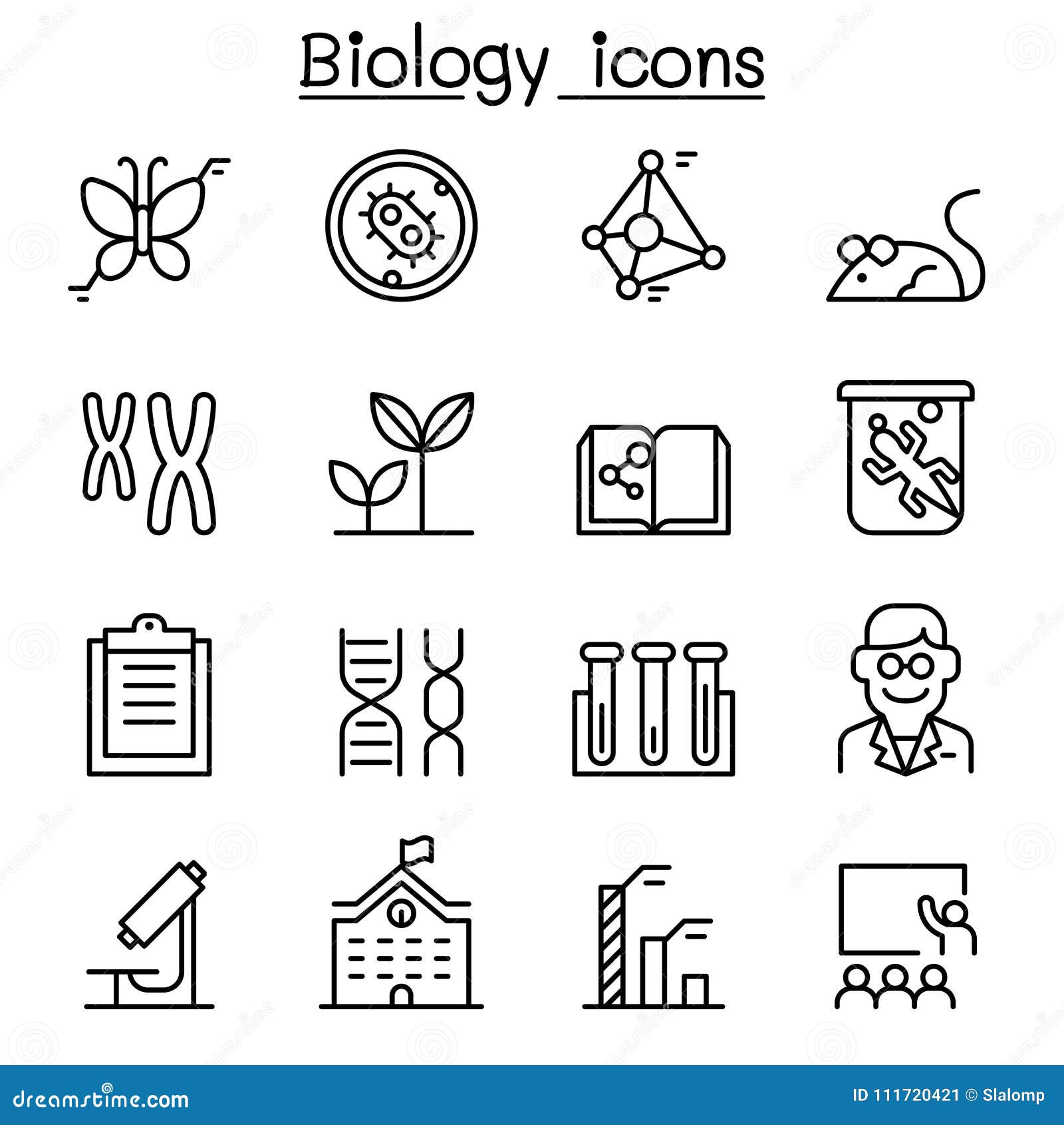 Biology Icon Set in Thin Line Style Stock Vector - Illustration of ... Biology Icon Set in Thin Line Style Stock Vector - Illustration of ...