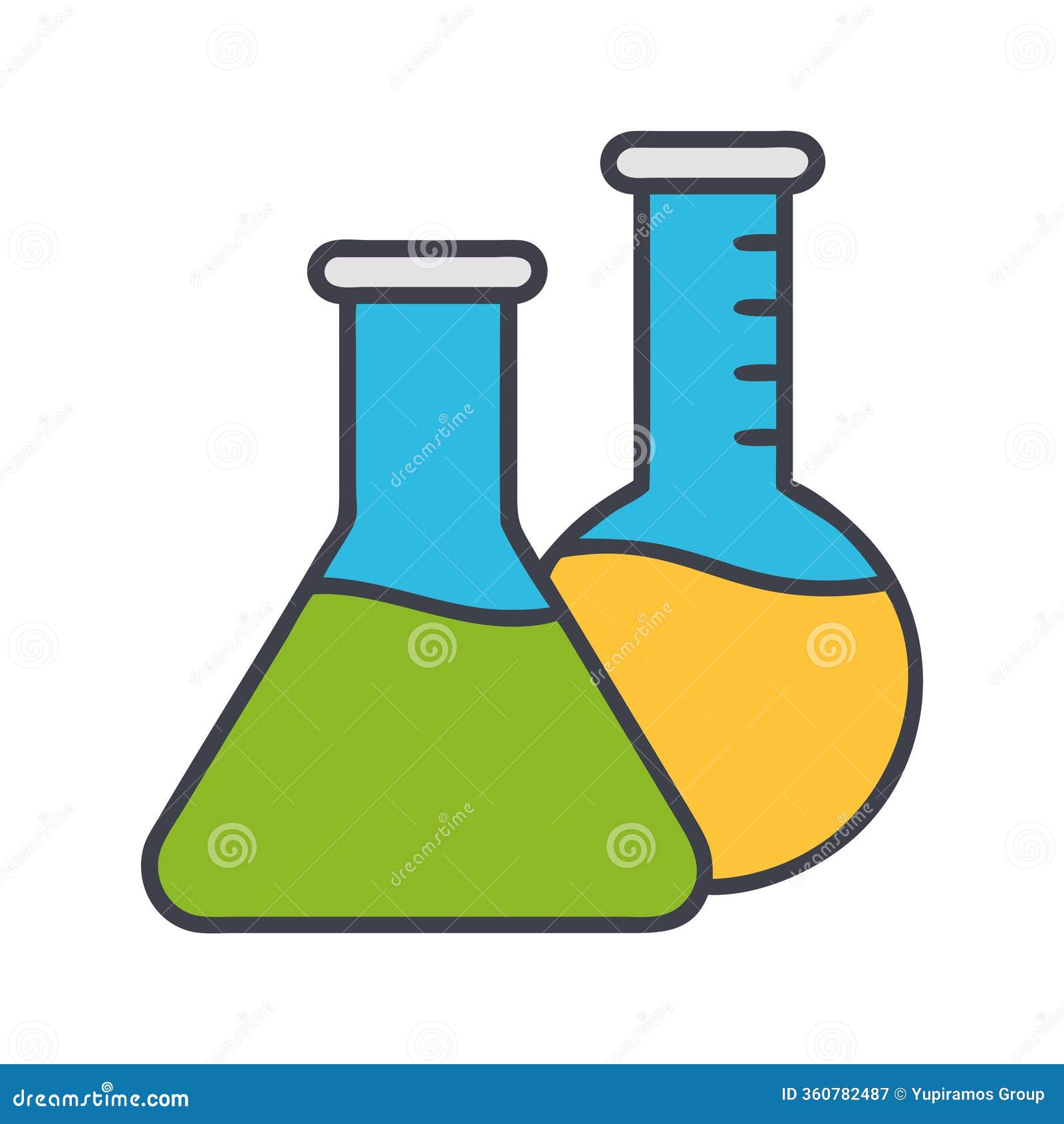 Biology lab flasks icon stock illustration. Illustration of isolated ...