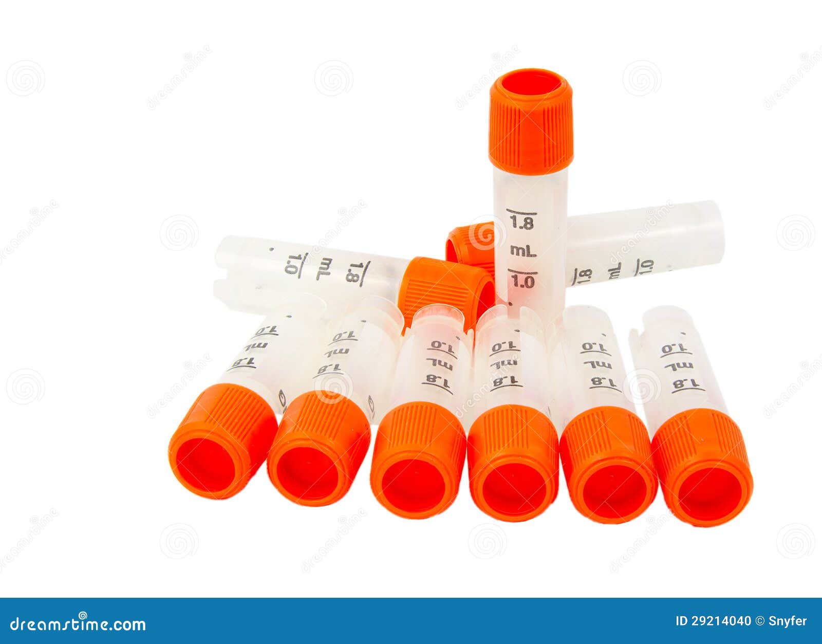Biology Lab Tubes with Orange Caps Stock Photo - Image of supply, test ...