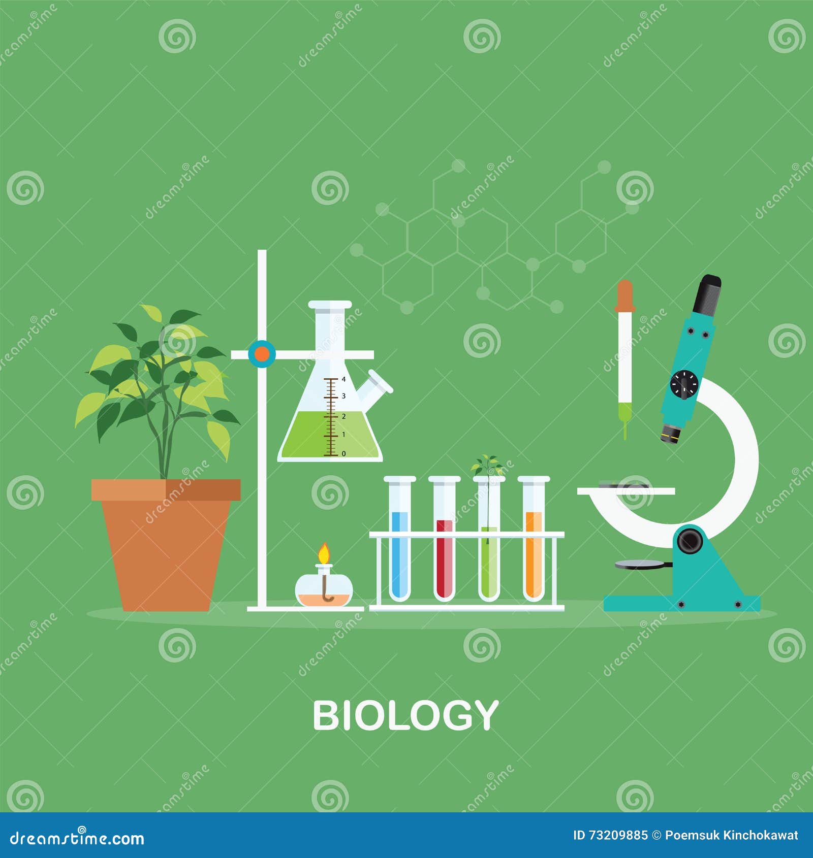 Biology Laboratory Vector Illustration In Flat Style. | CartoonDealer ...